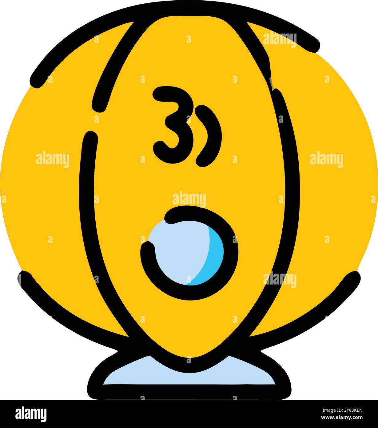 A yellow globe icon with black lines and a blue circle on the side. The ...