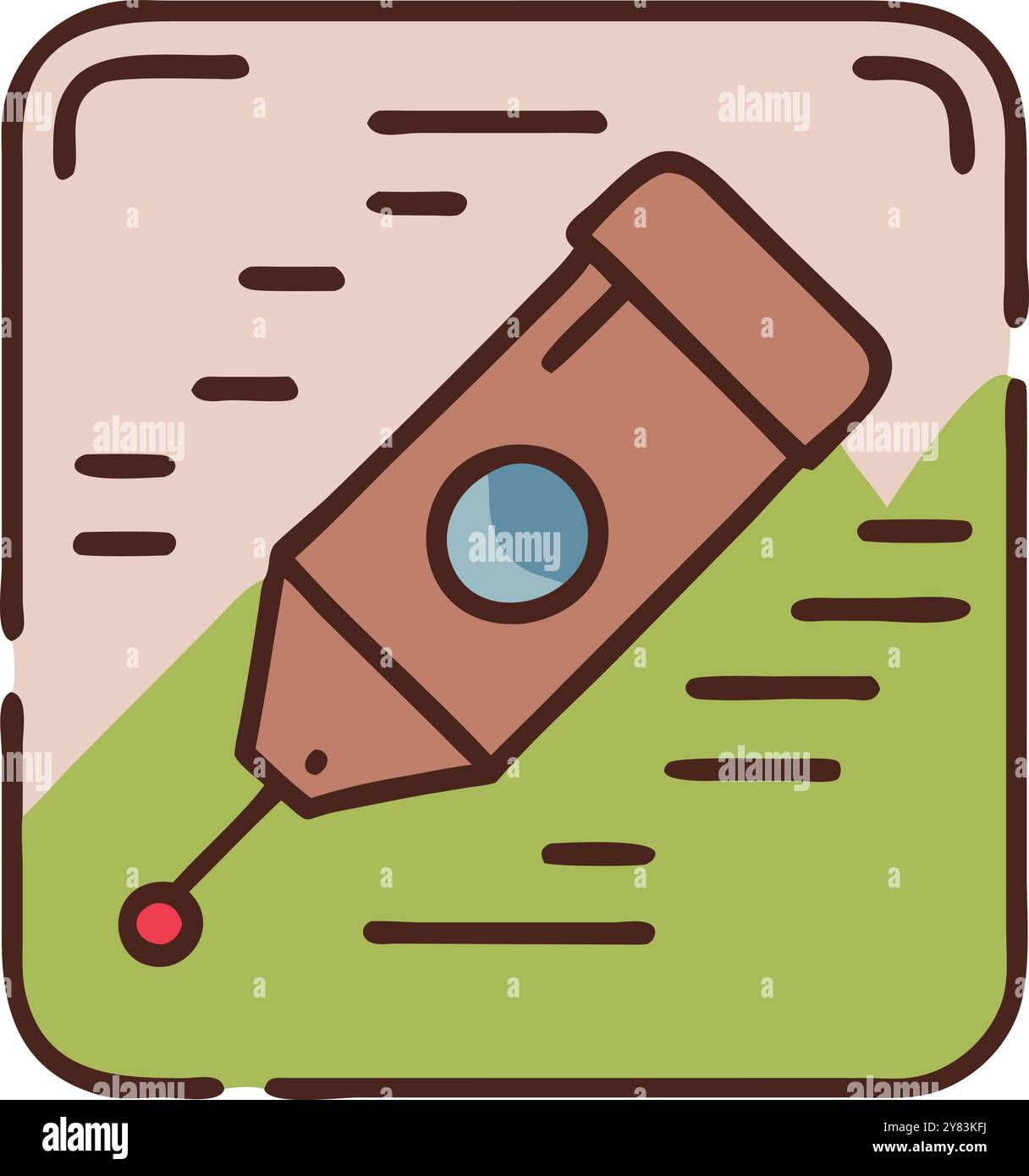 A simple. colorful icon of a depth gauge. Perfect for apps related to ...