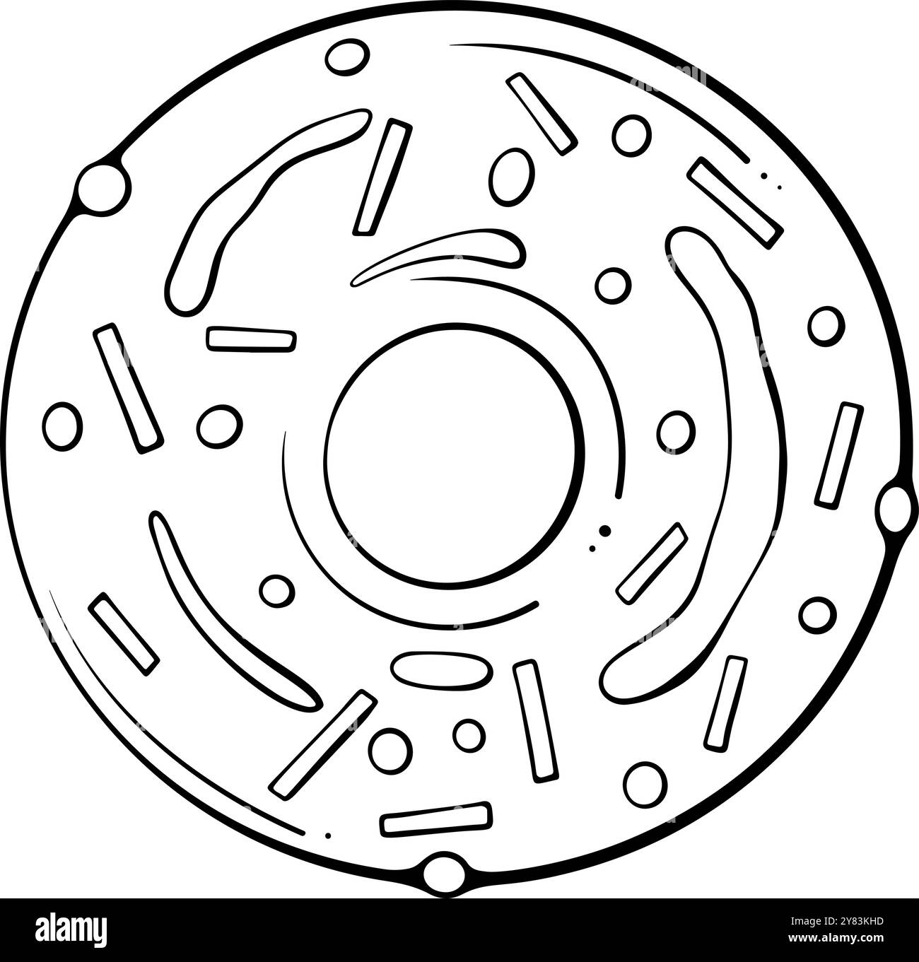 Glazed donut top view line art Stock Vector Image & Art - Alamy