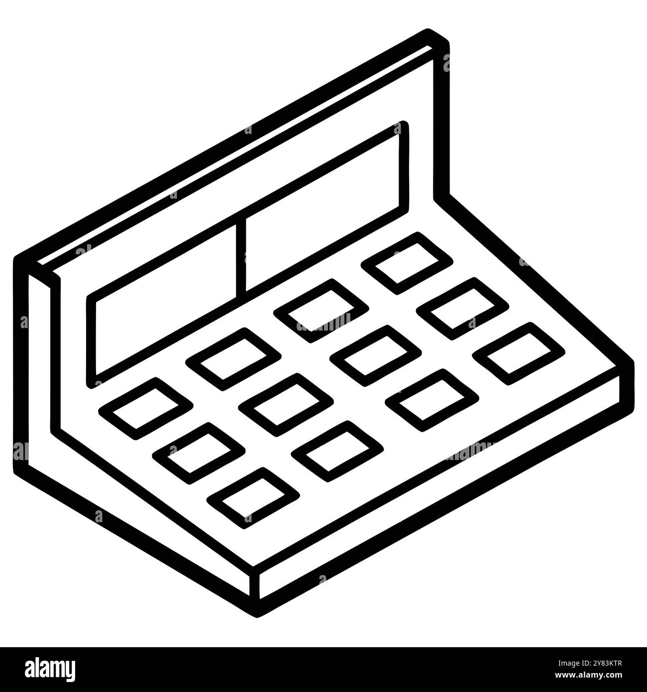 A simple line drawing of a calculator. perfect for illustrating ...