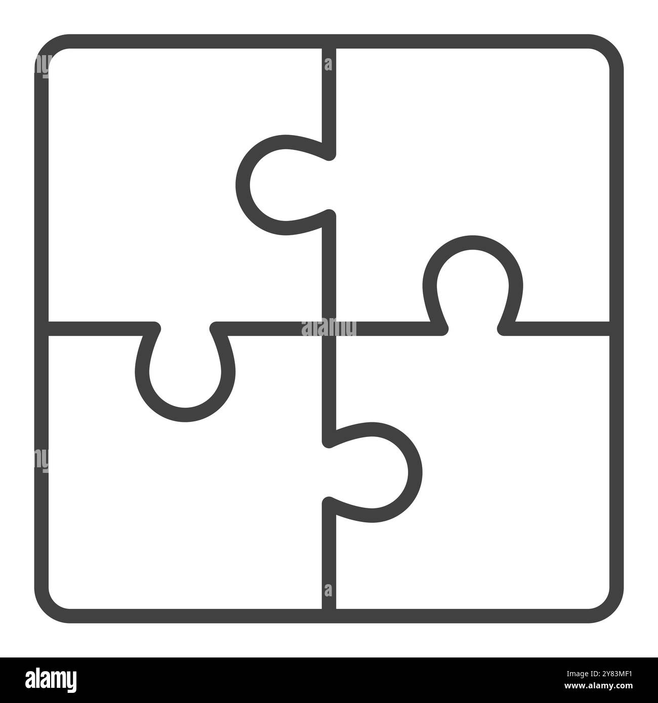 4 Piece Jigsaw Puzzle Template