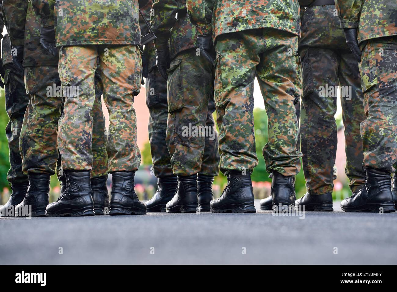 Volkach, Bavaria, Germany - October 1, 2024: Soldiers of the Bundeswehr ...