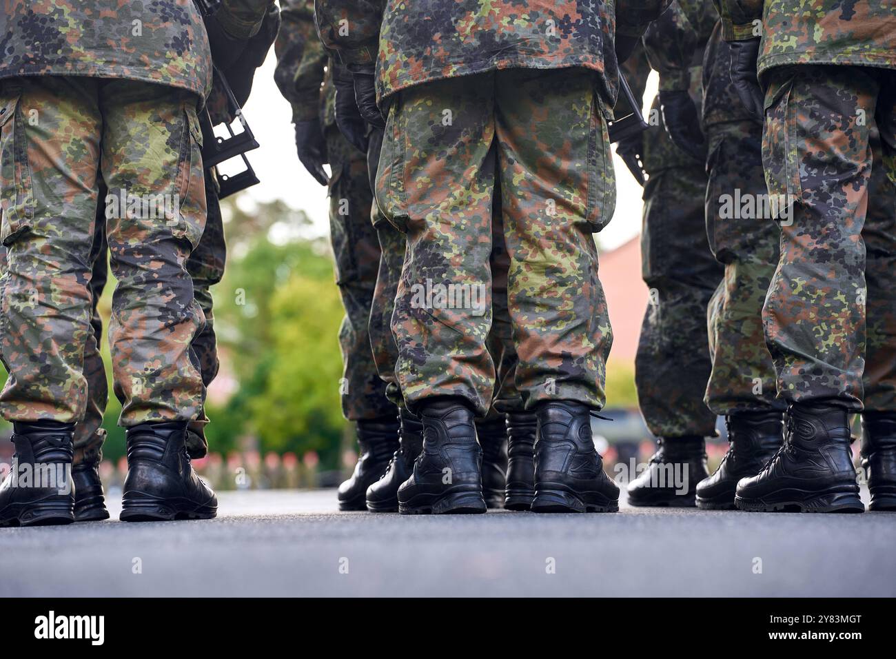 Volkach, Bavaria, Germany - October 1, 2024: Soldiers of the Bundeswehr ...
