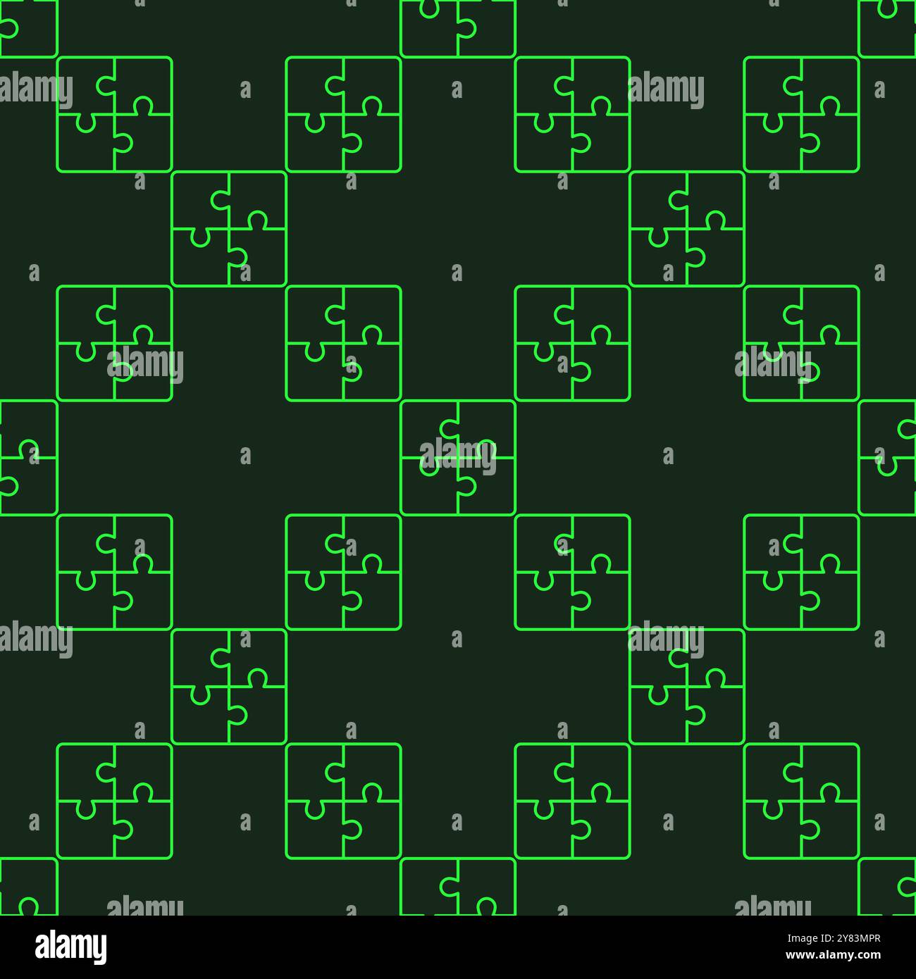 Four Connected Jigsaw Puzzle Pieces vector concept linear seamless ...