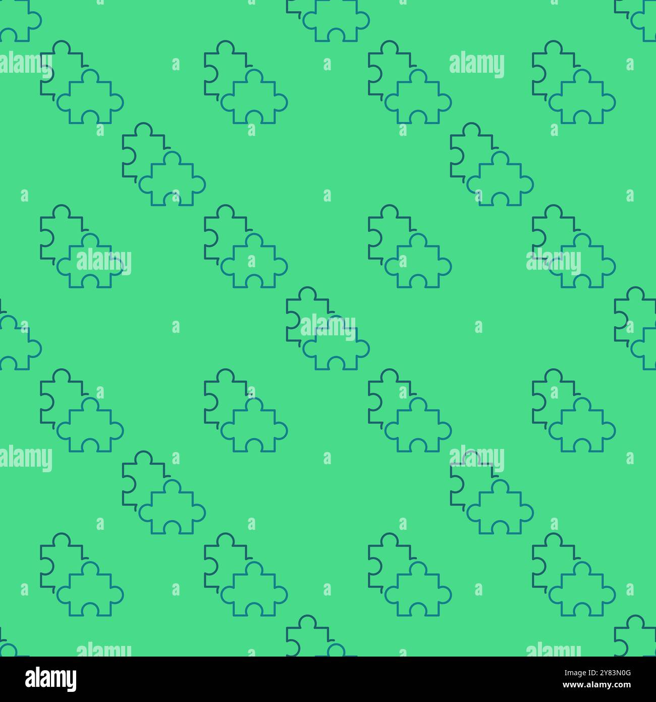 Pair of Jigsaw Puzzle Pieces vector concept linear seamless pattern ...