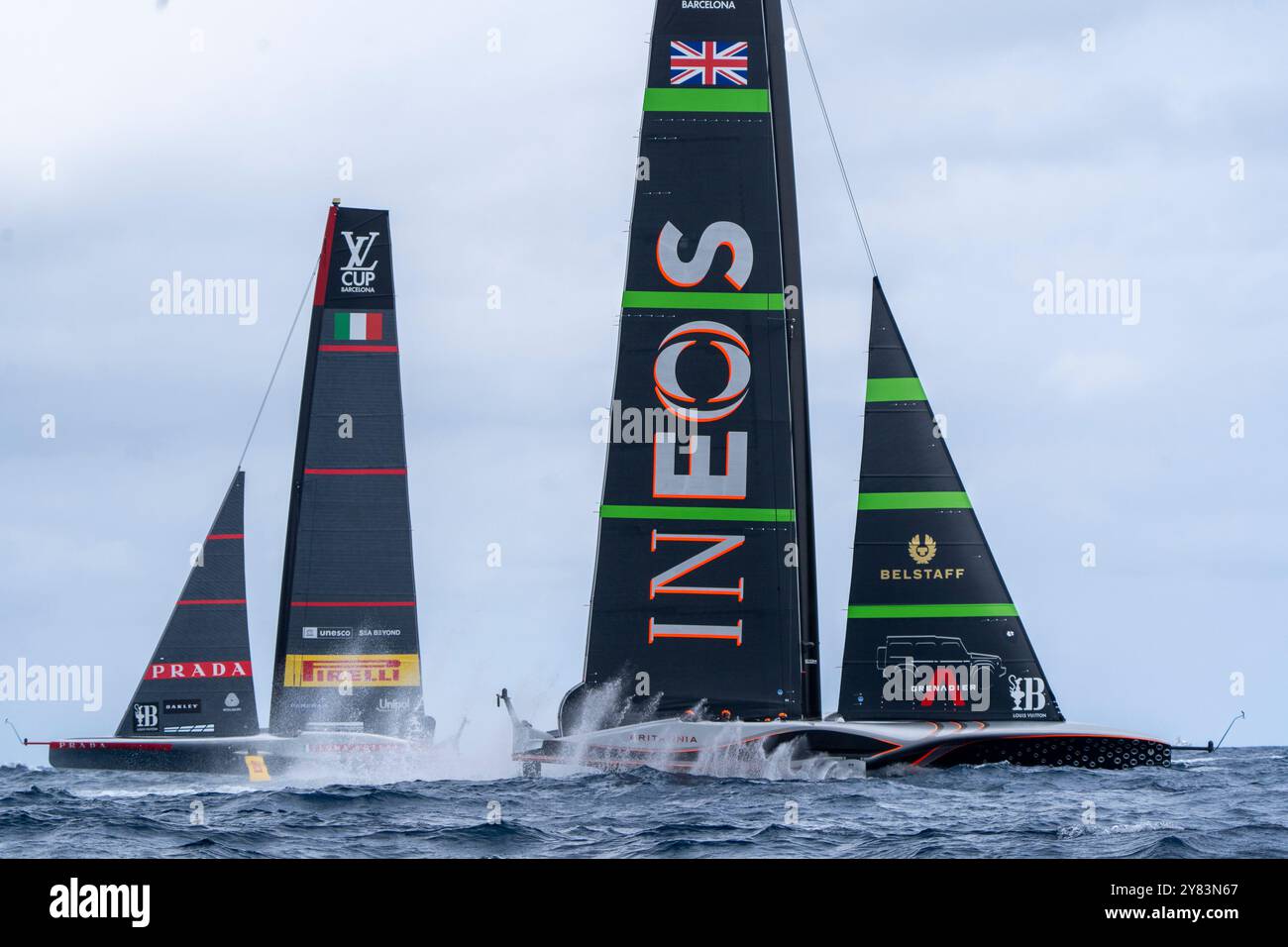 Ineos and Luna Rossa racing in race n. 10 of 2024 America's Cup Louis ...