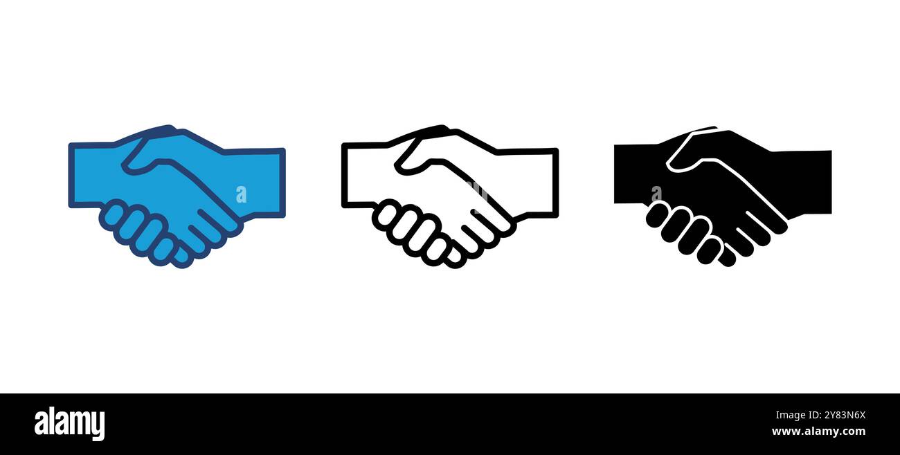 Handshake icon vector. business handshake. contact agreement Stock ...