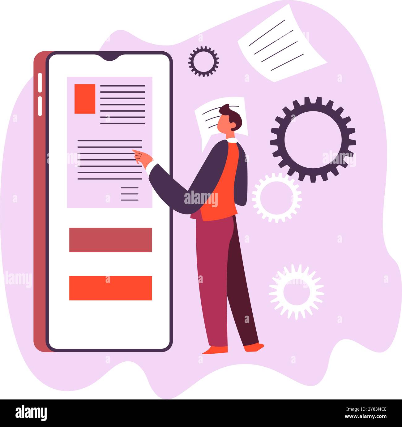 Vector illustration using smartphone Stock Vector Images - Alamy