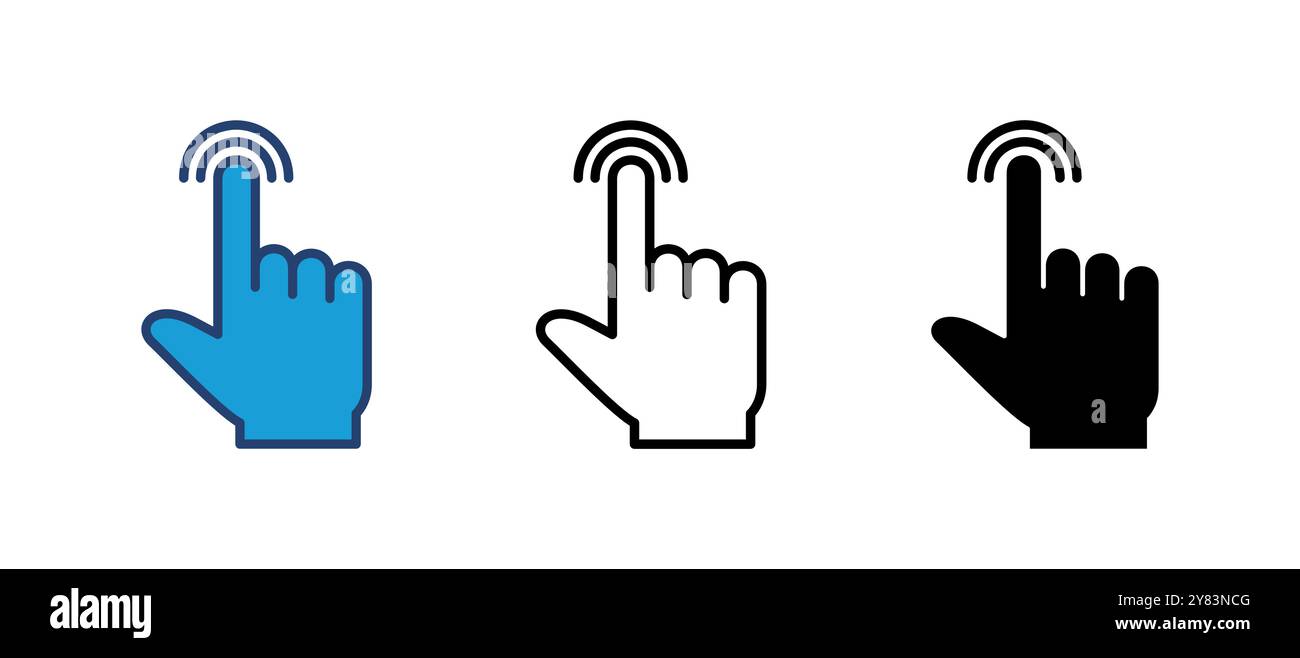 Hand click icon vector. pointer icon vector. hand cursor icon vector ...