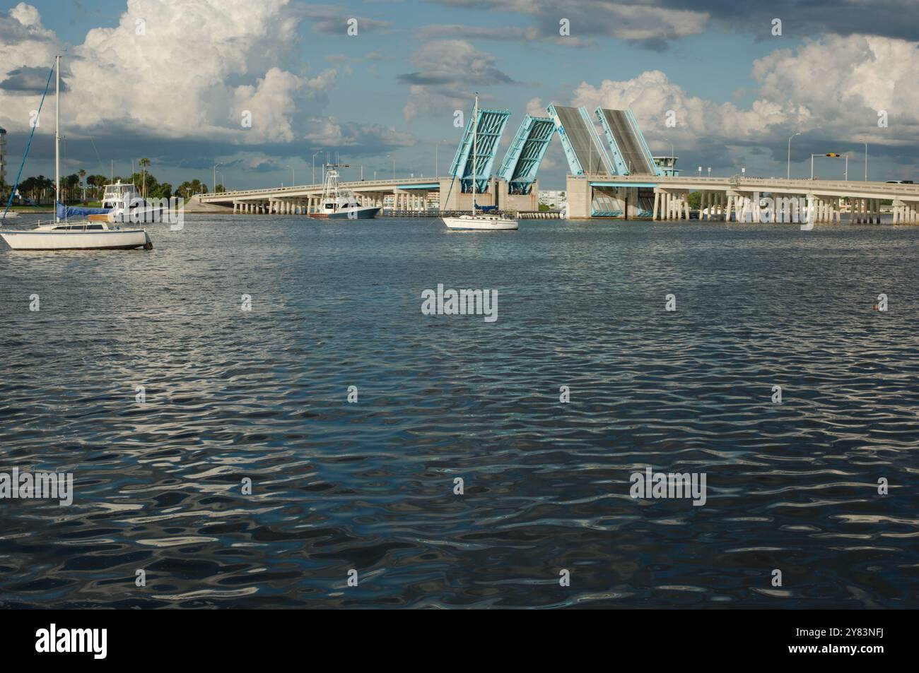 View from over intercoastal towards blue opened Corey Causeway ...