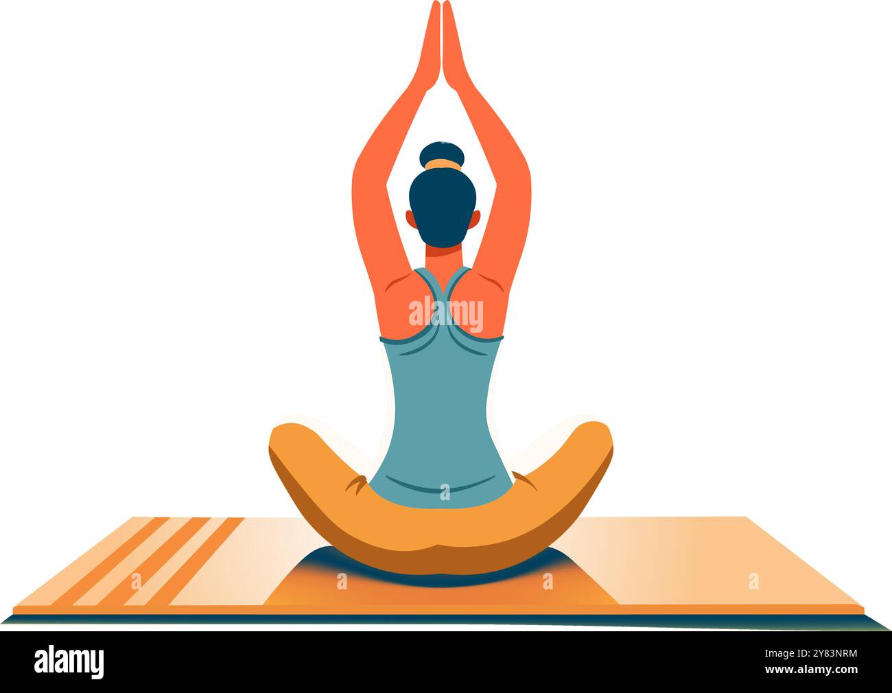 Woman meditation exercise yoga Stock Vector Images - Alamy