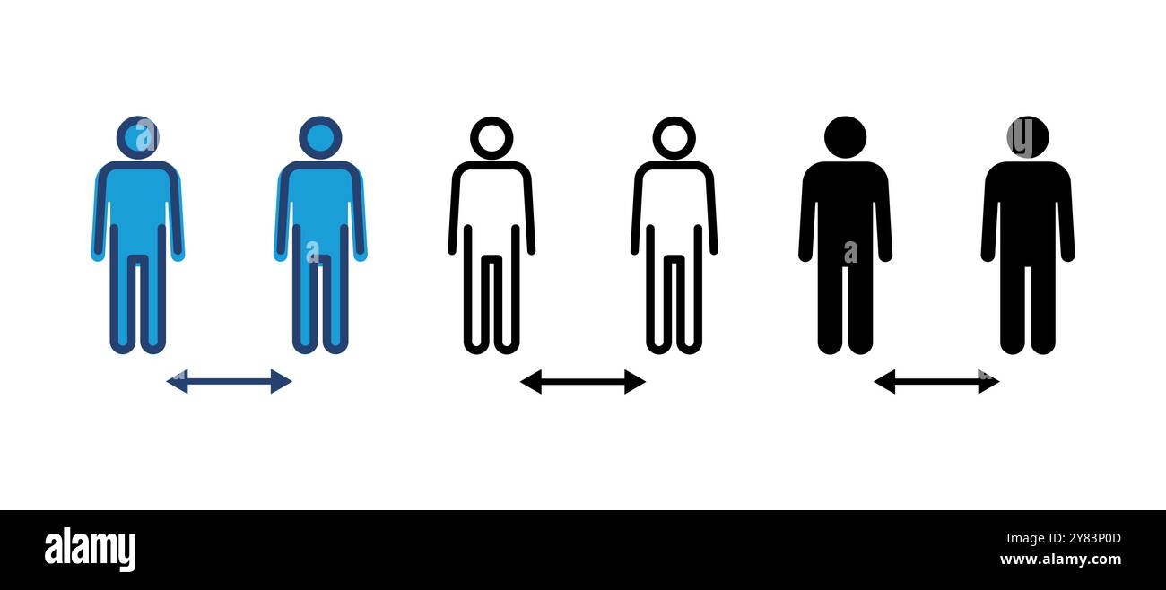 Social distance icon vector. social distancing icon. self quarantine ...