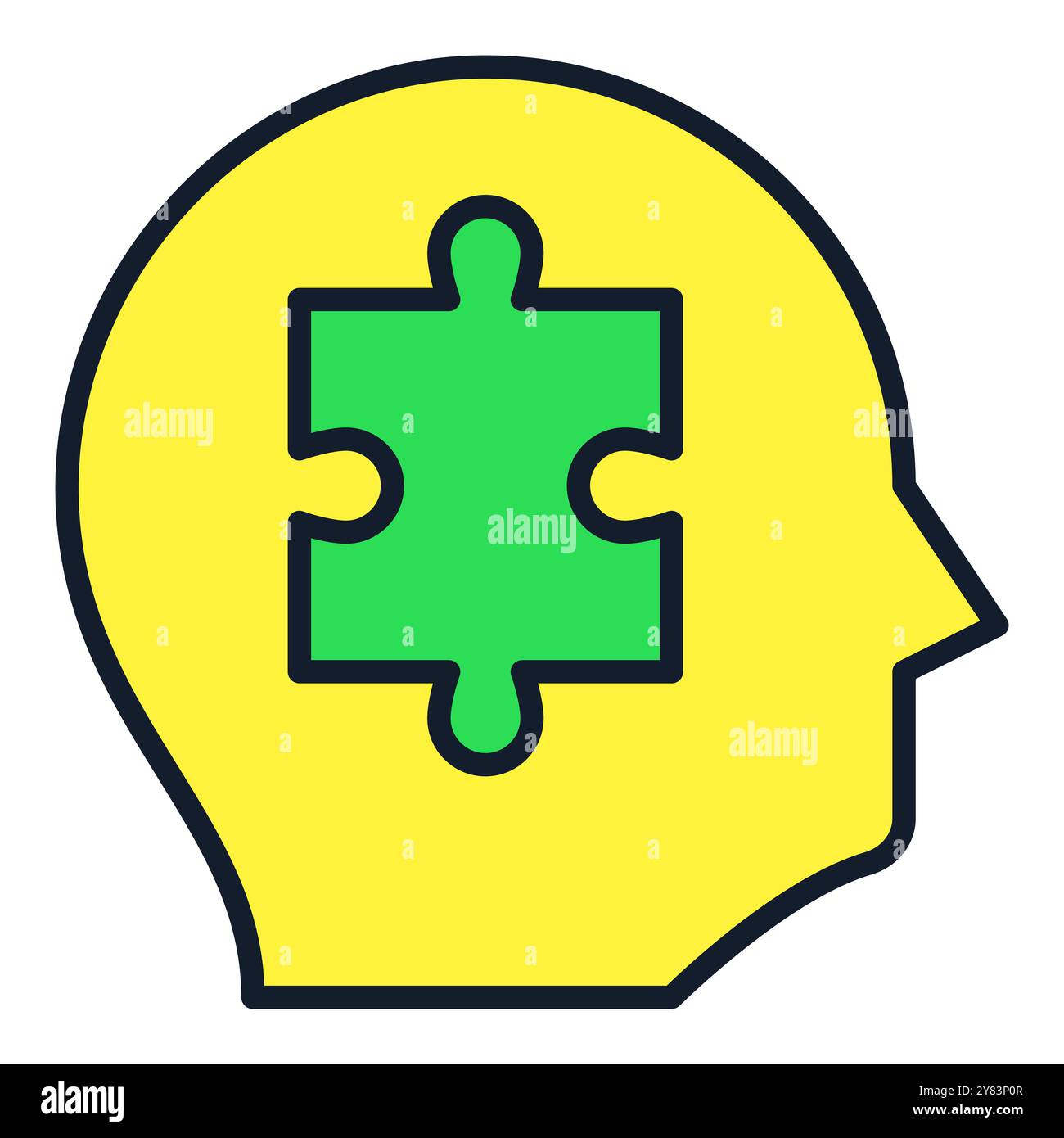 Green Puzzle inside Human Head vector Jigsaw Puzzles concept colored ...