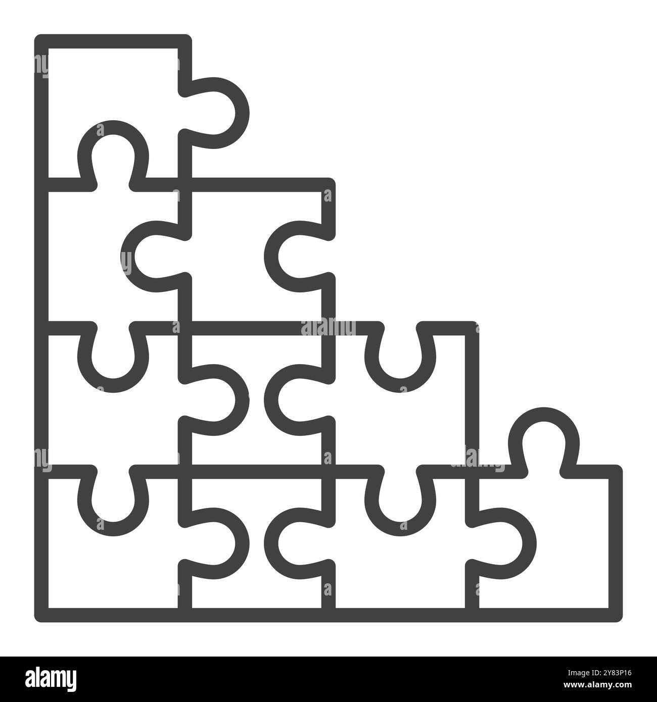 Jigsaw Puzzles vector concept icon or symbol in outline style Stock ...