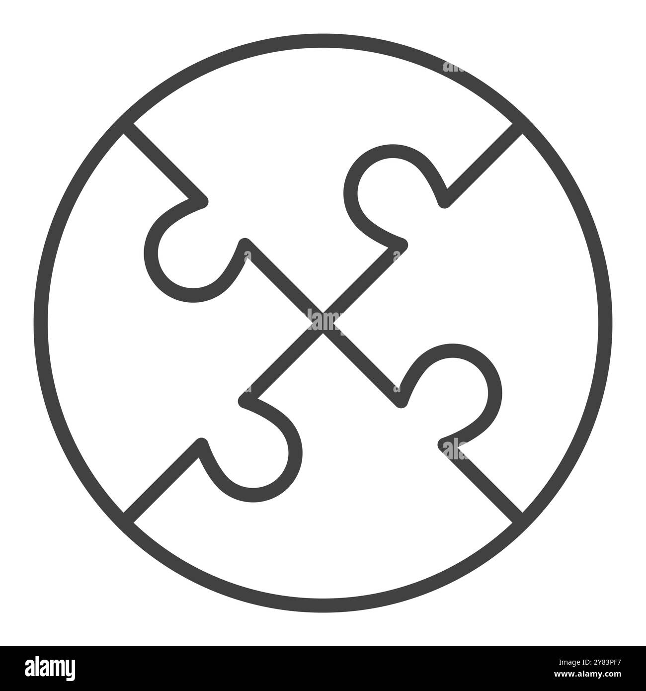 Puzzle vector Jigsaw Puzzles concept thin line round icon or symbol ...