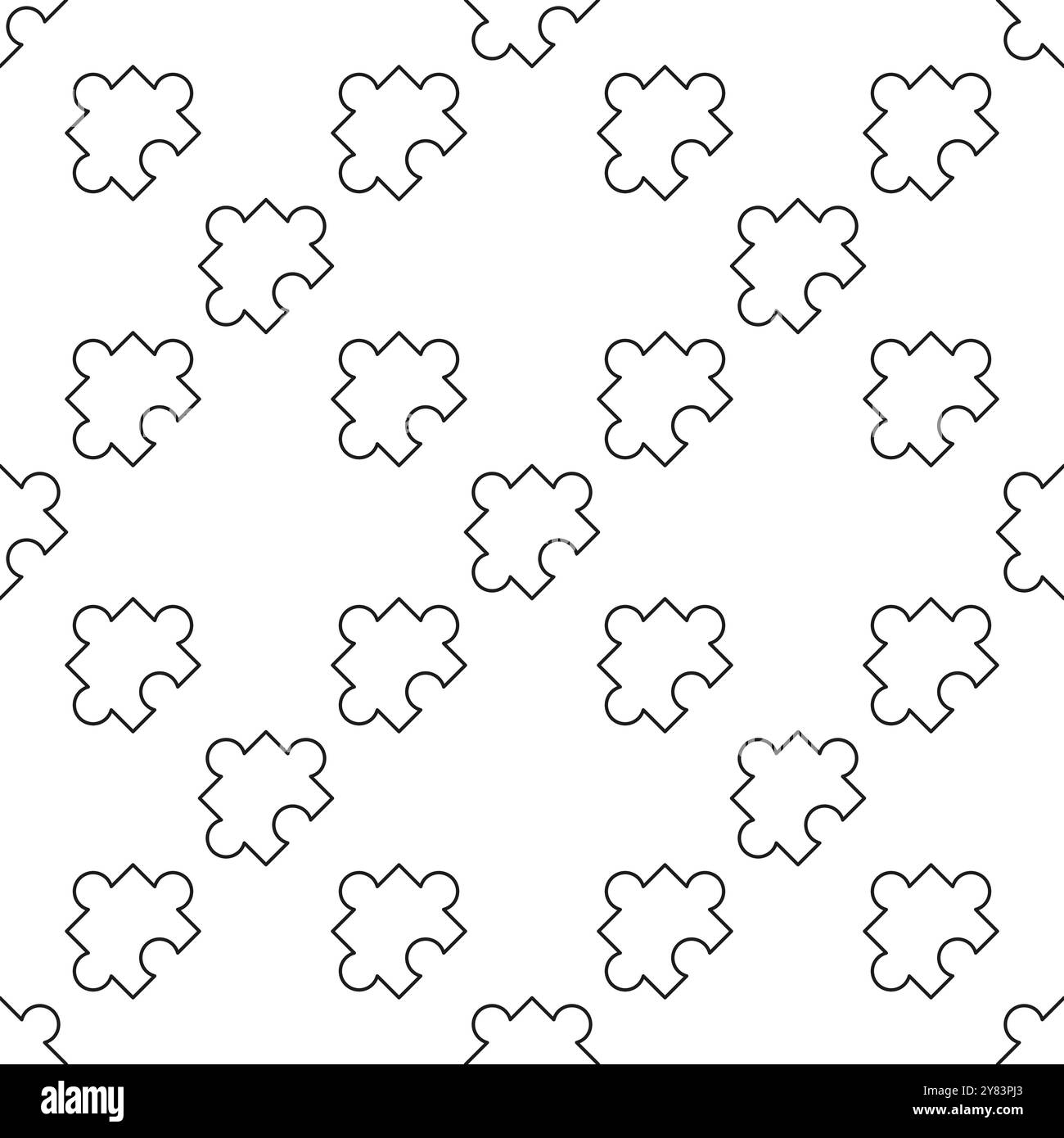Single Jigsaw Puzzle Piece vector concept outline seamless pattern ...