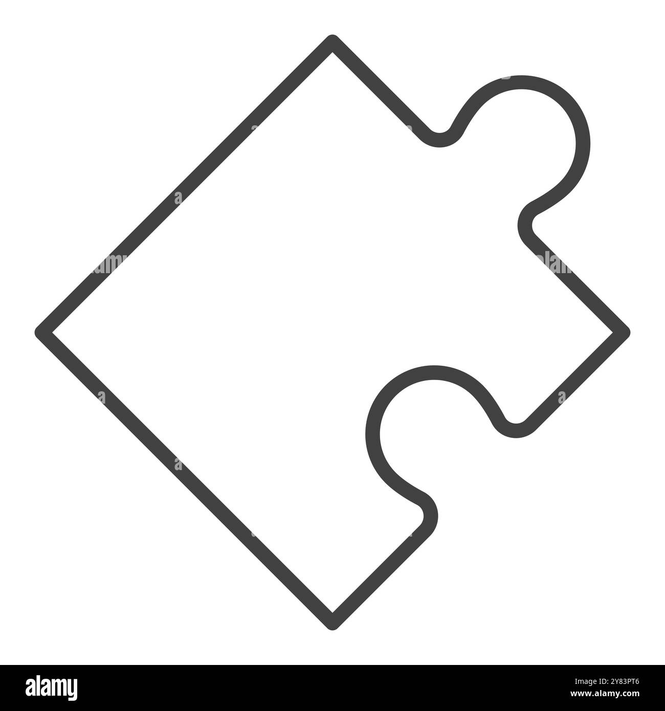 One Puzzle Piece vector Jigsaw Puzzles concept icon or sign in thin ...