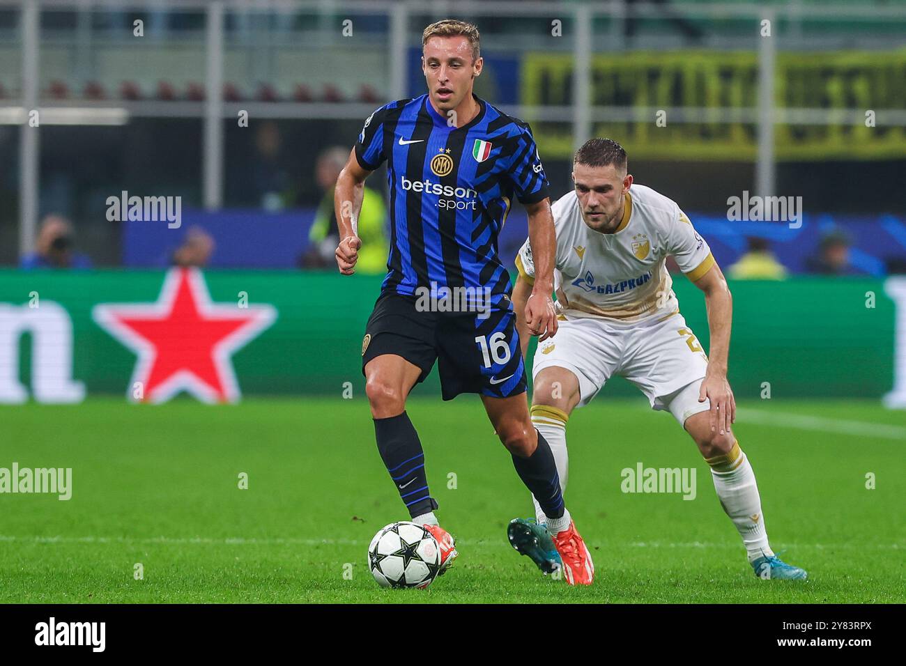 Davide Frattesi of FC Internazionale seen in action during UEFA ...