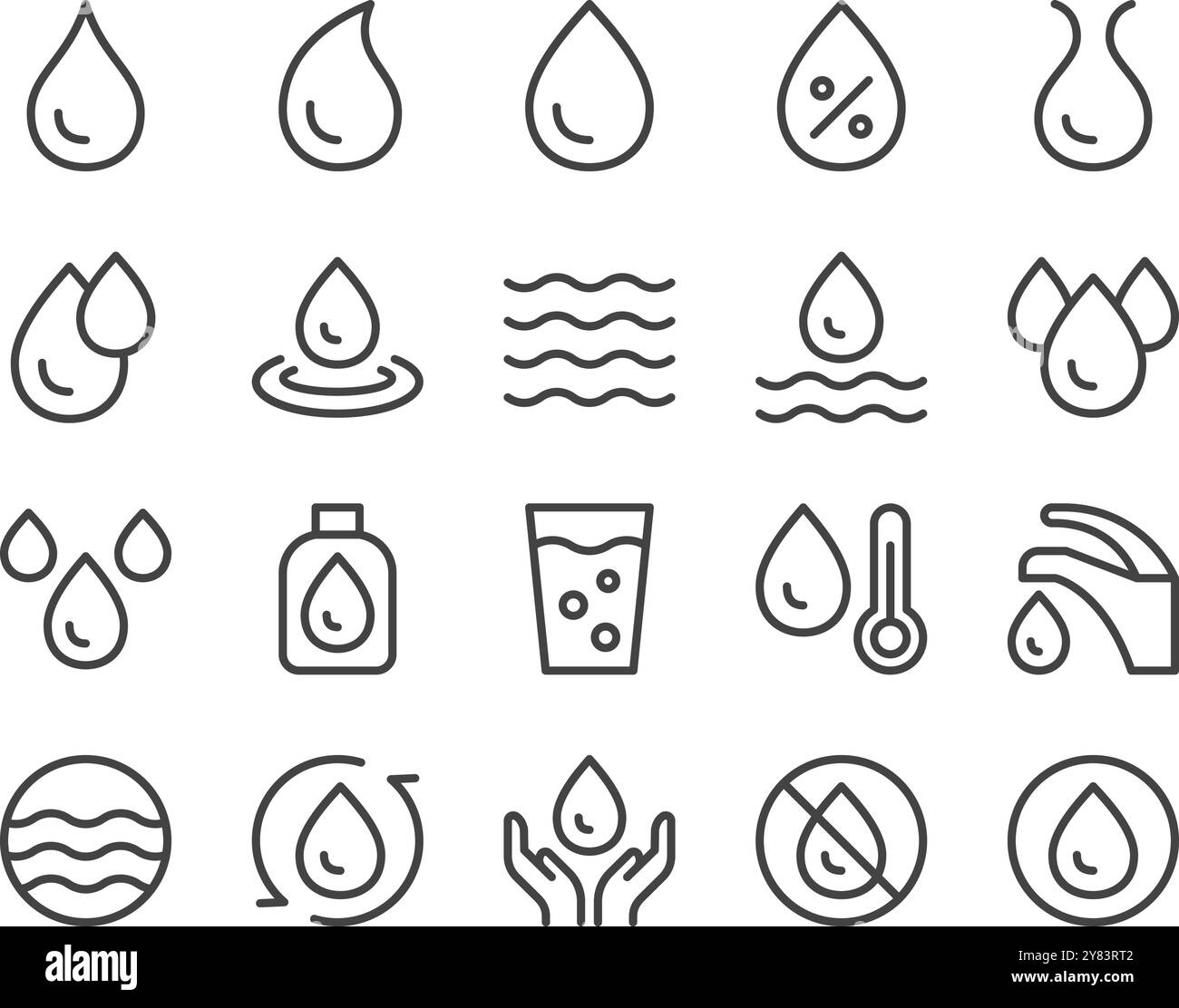 water and liquid line icon set,vector and illustration Stock Vector ...