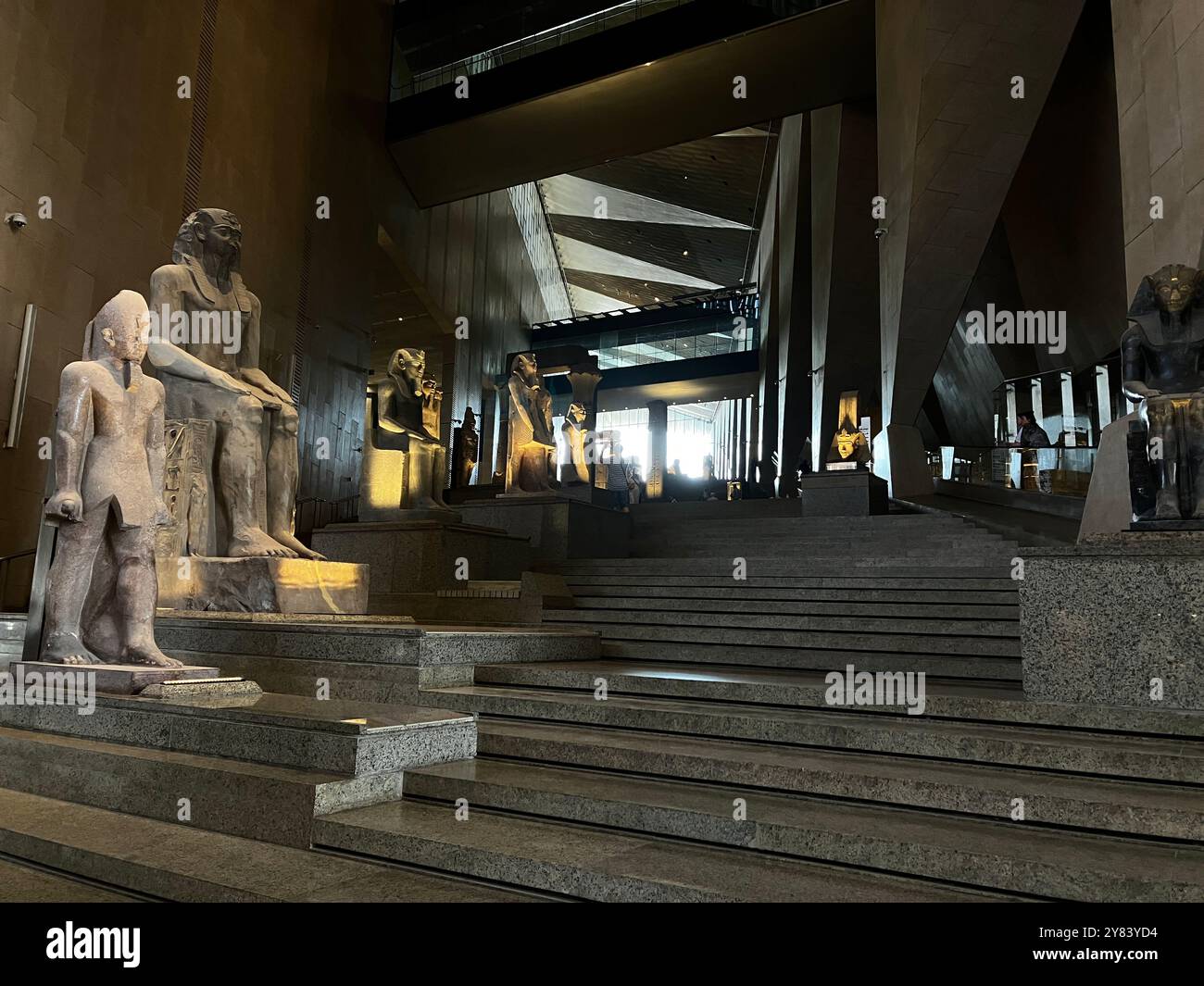 Ancient Egyptian monuments meet modern design at Grand Egyptian Museum Stock Photo - Alamy