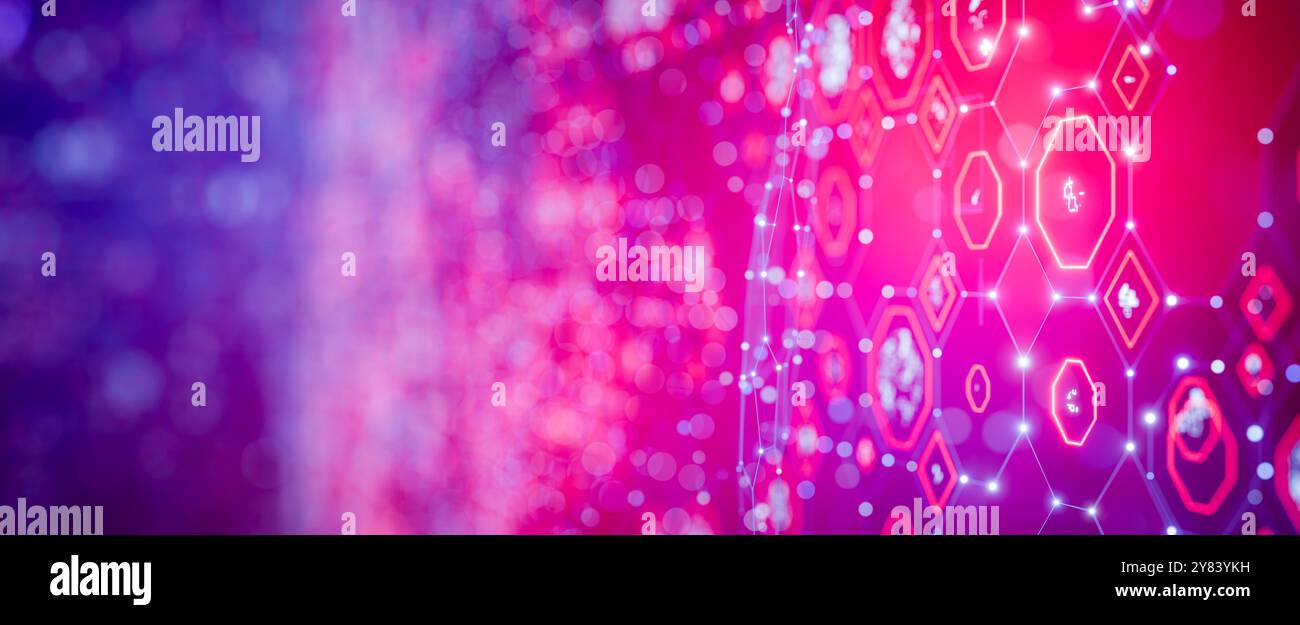 Encryption. Neuro interface. Artificial intelligence. Machine learning. Data background. Big ...