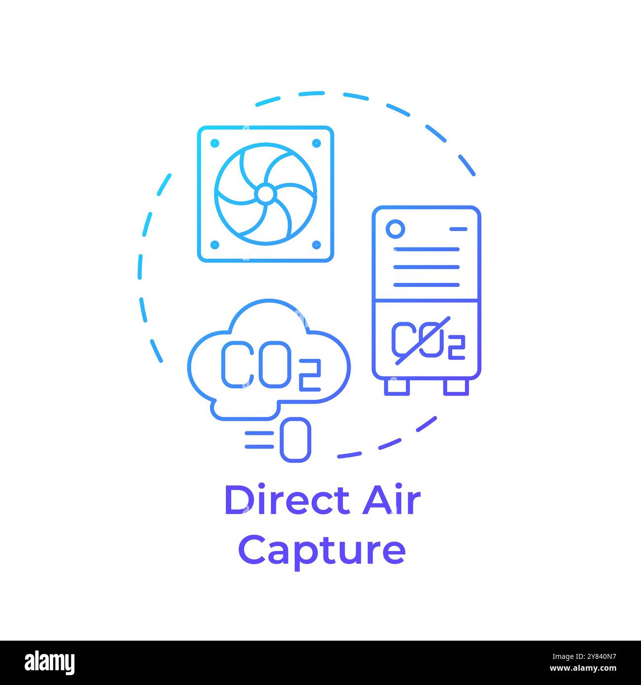 Direct air capture blue gradient concept icon Stock Vector Image & Art ...