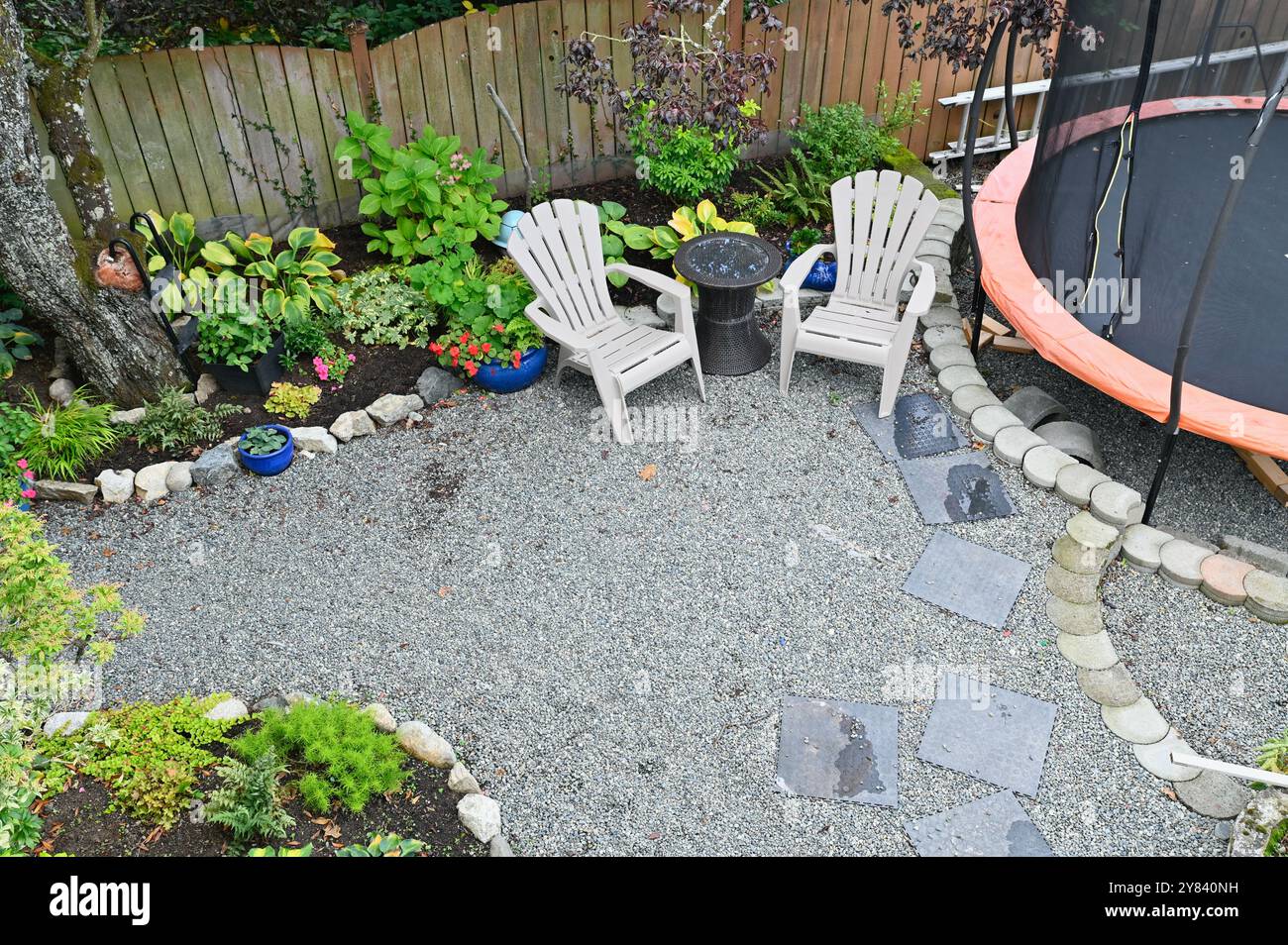 Backyard outdoor space designed to share space with adults and kids ...