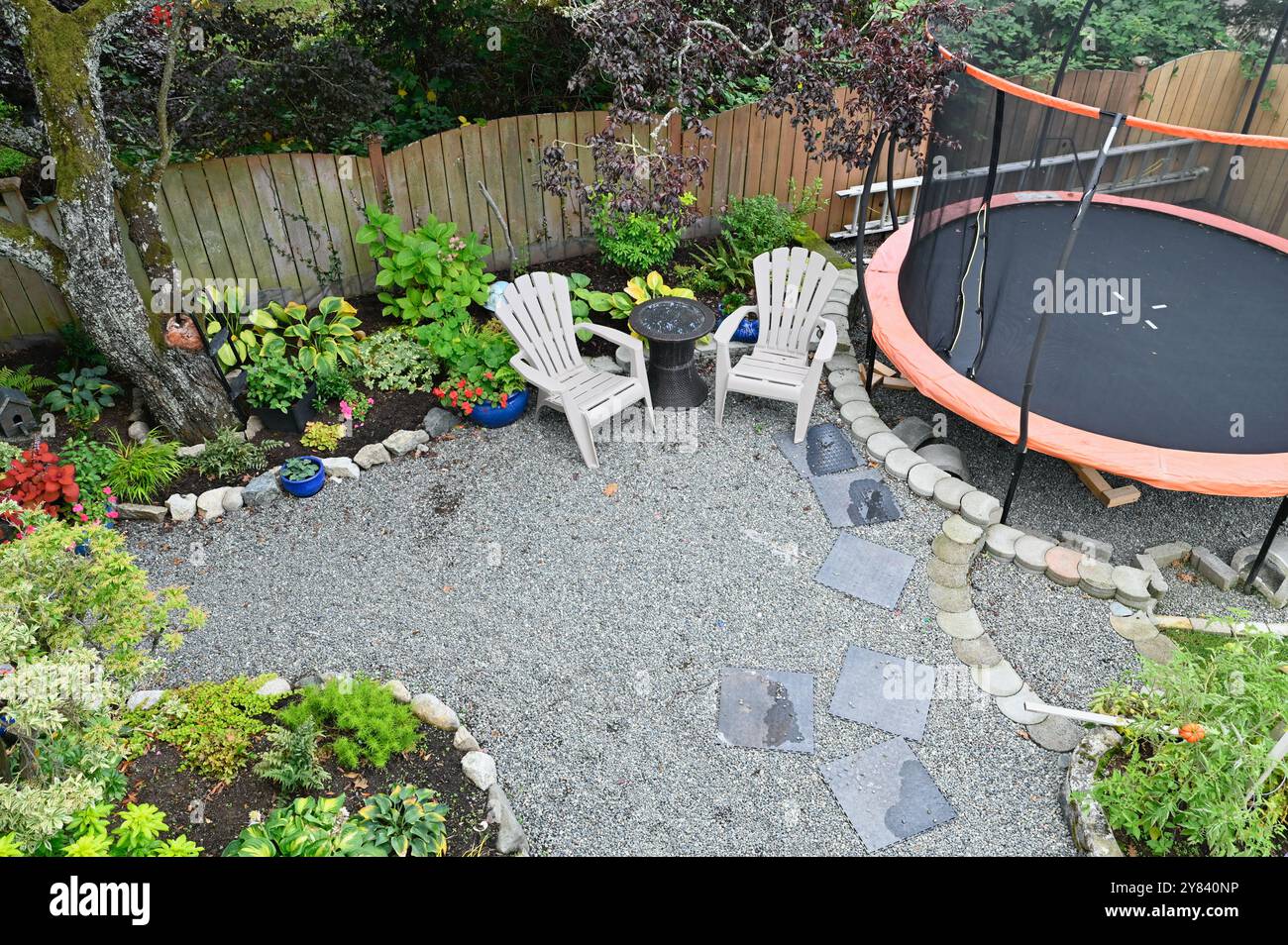 Backyard outdoor space designed to share space with adults and kids ...