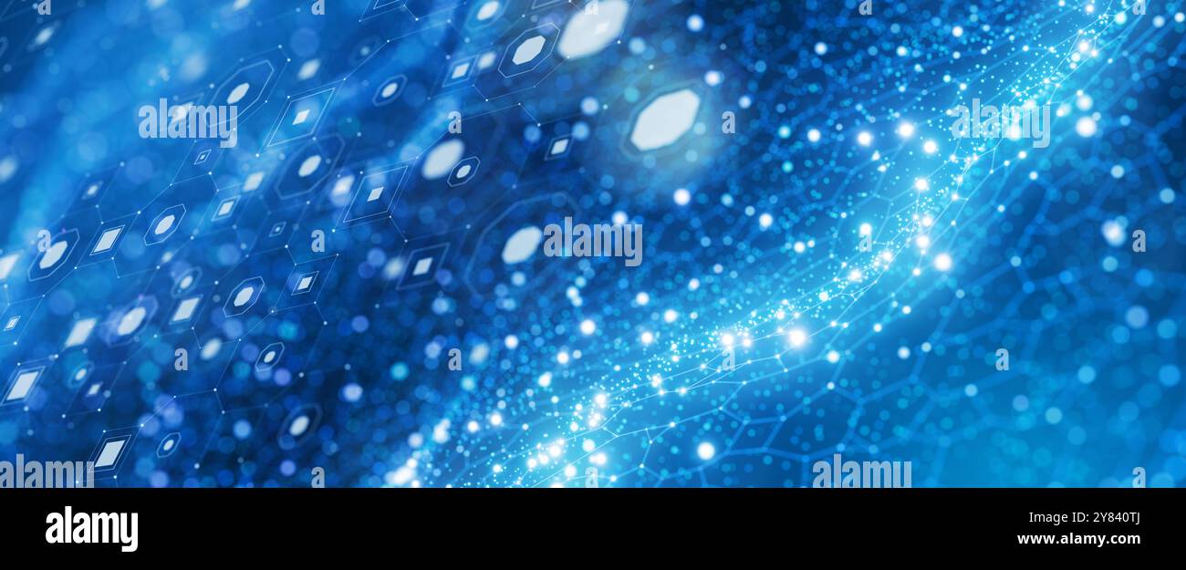 Technological background. Neuro interface. Neuron. Network structure background. Artificial ...