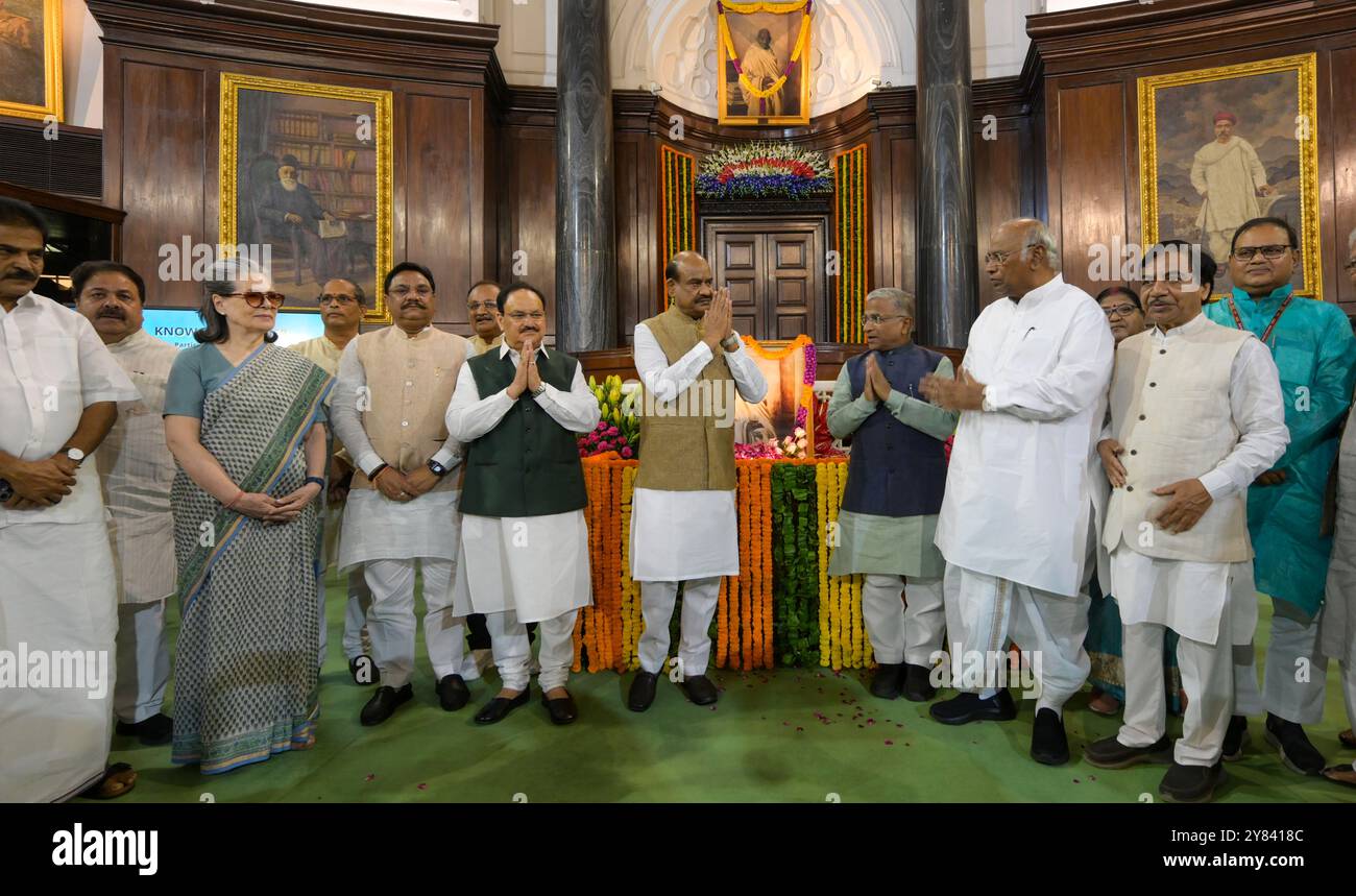 NEW DELHI, INDIA - OCTOBER 2: Lok Sabha Speaker Om Birla, Union ...