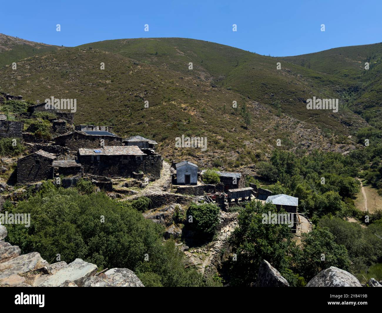 View of the old Village of Drave, near Arouca, Portugal, located at the ...