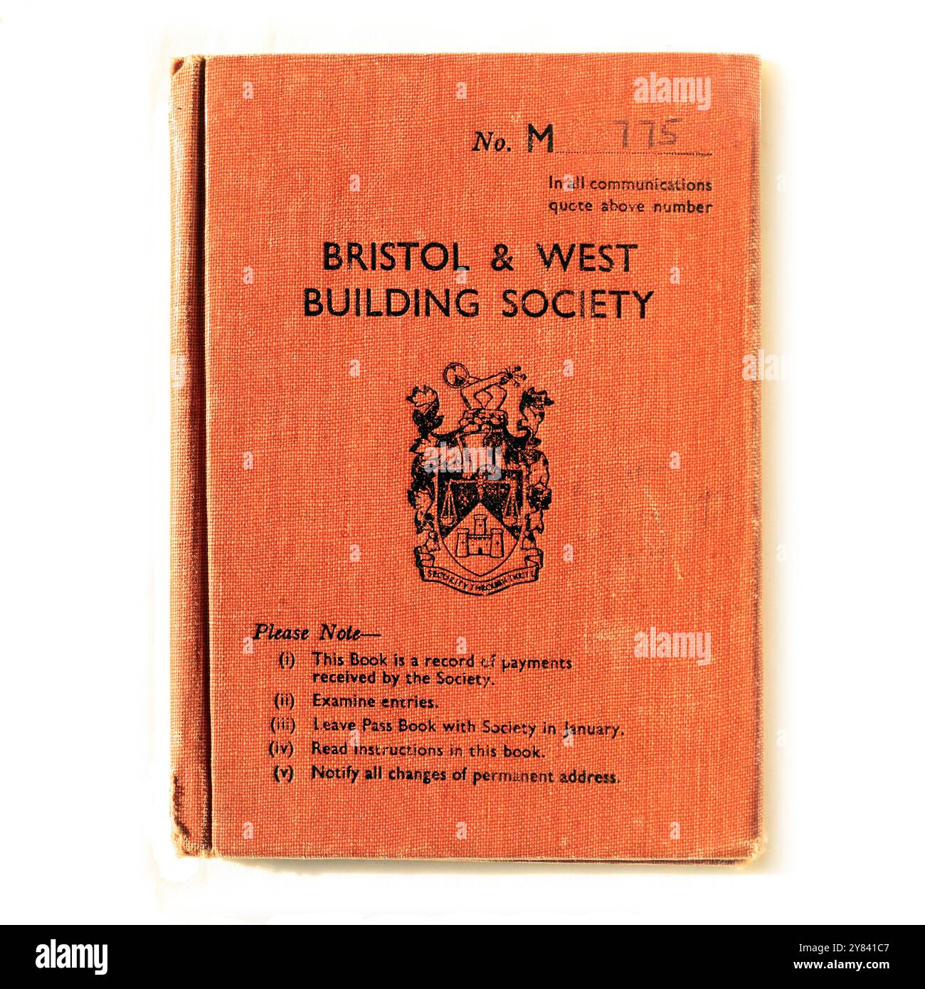 Bristol and West Building Society book - vintage. Studio setup Stock ...