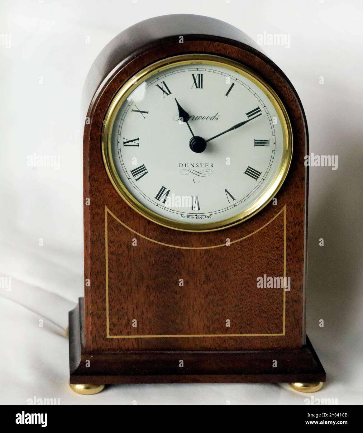Harwoods of Dunster wooden mantle clock. Roman numeral face. 20th ...