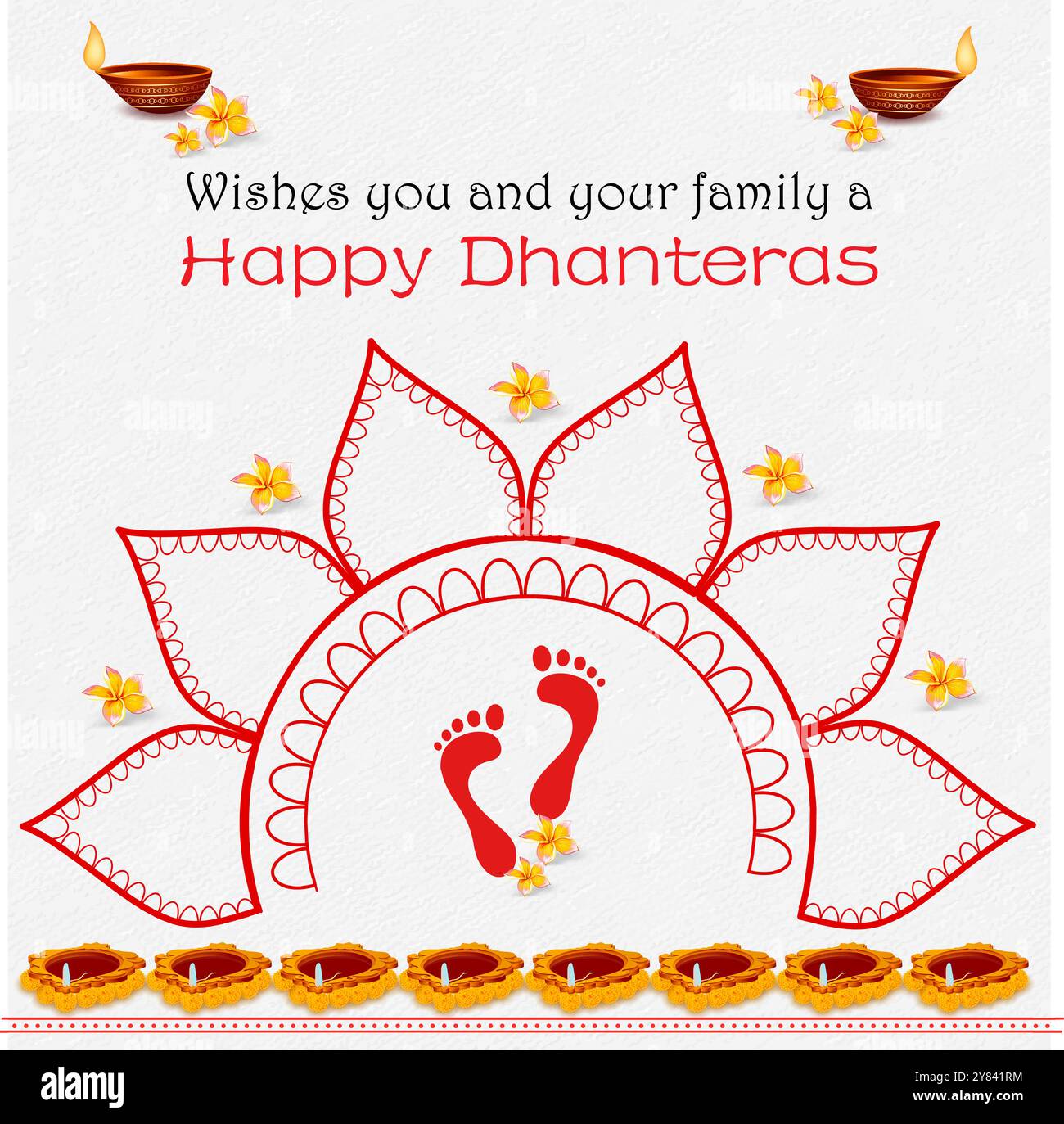 happy dhanteras with festival background and oil diya decorative Stock ...