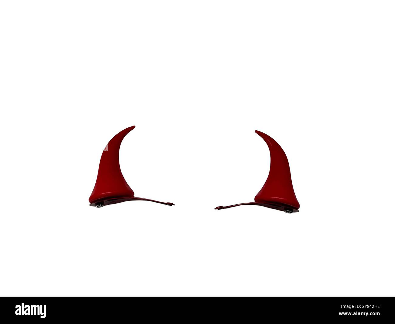 red little devil horns isolated on white Stock Photo - Alamy