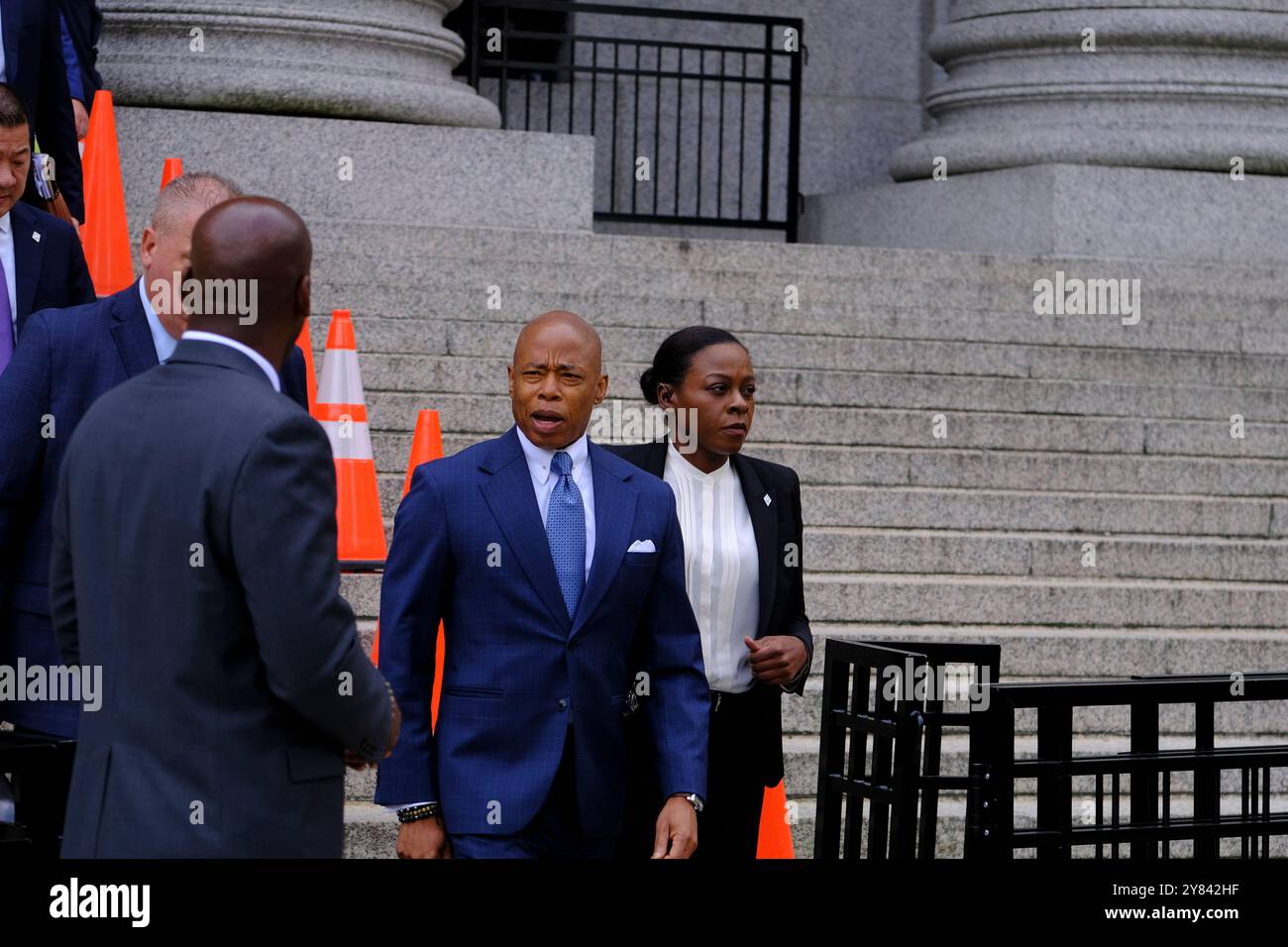 New York City, NY, USA. 2nd Oct, 2024. NY Eric Adams departs the New ...