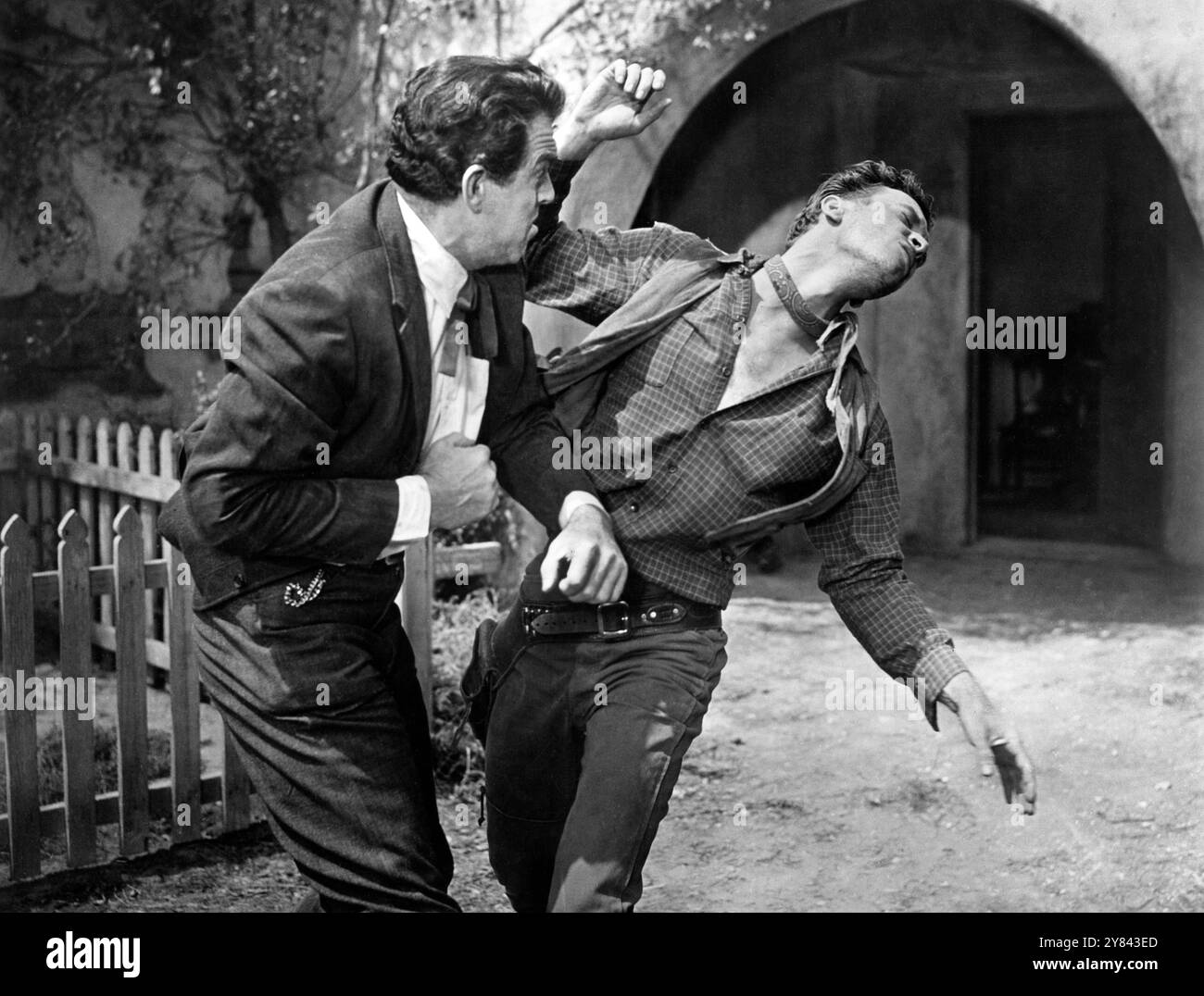 Fred MacMurray, Skip Homeier, on-set of the western film, "Day Of The ...