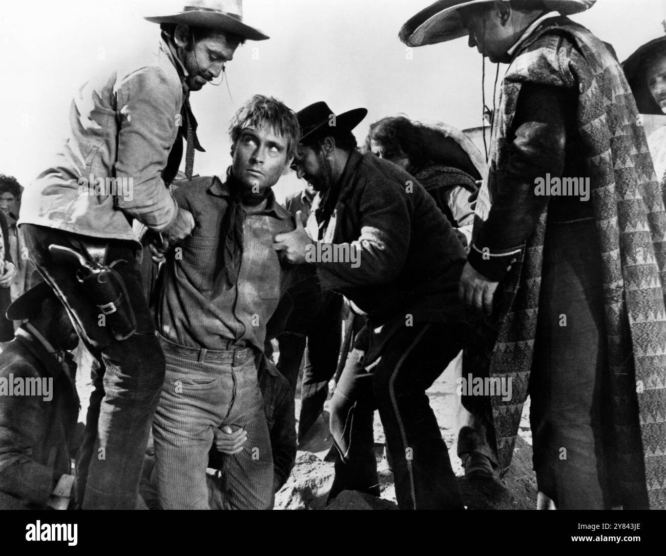 John Phillip Law (kneeling), on-set of the Italian spaghetti western ...