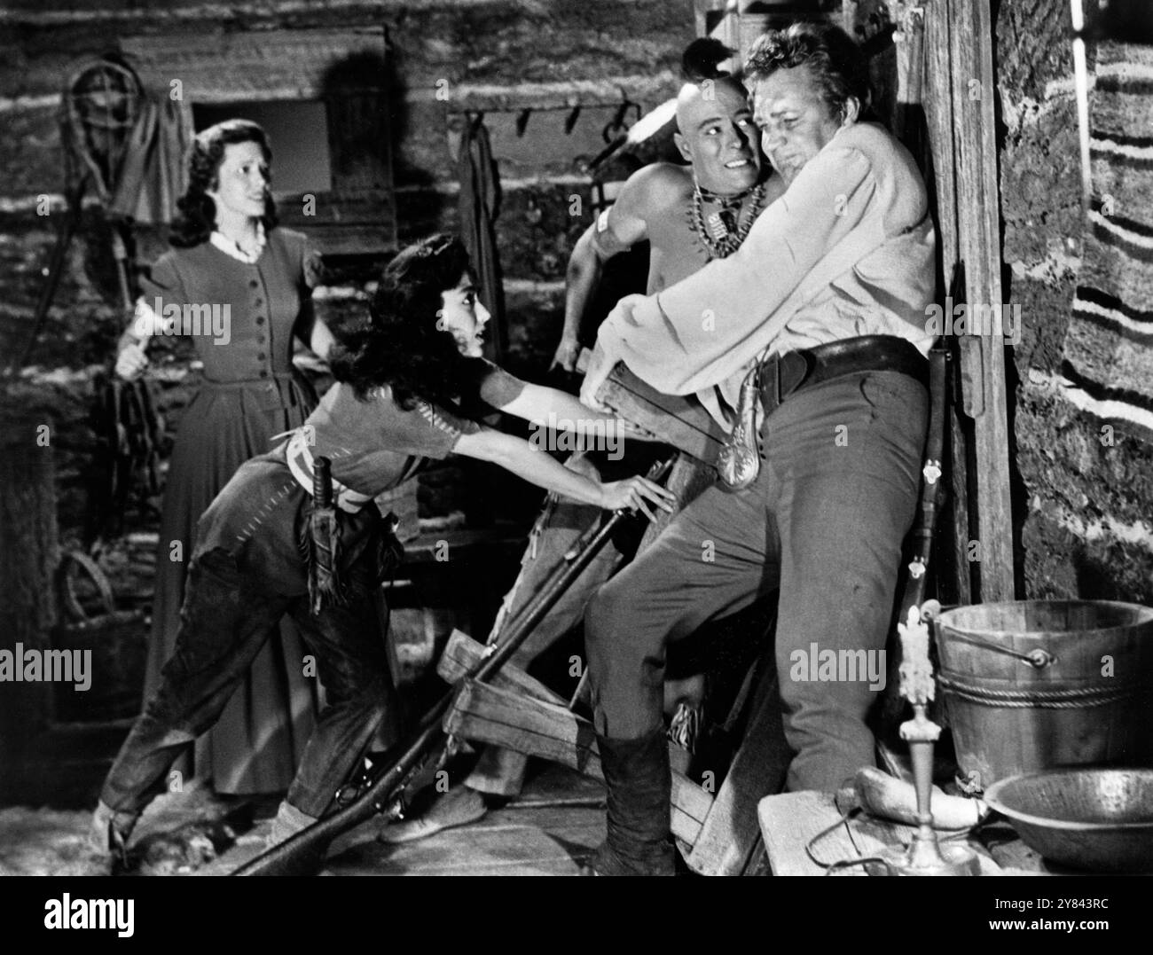 Cathy O'Donnell, Rita Moreno, Carlos Rivas, Forrest Tucker, on-set of ...