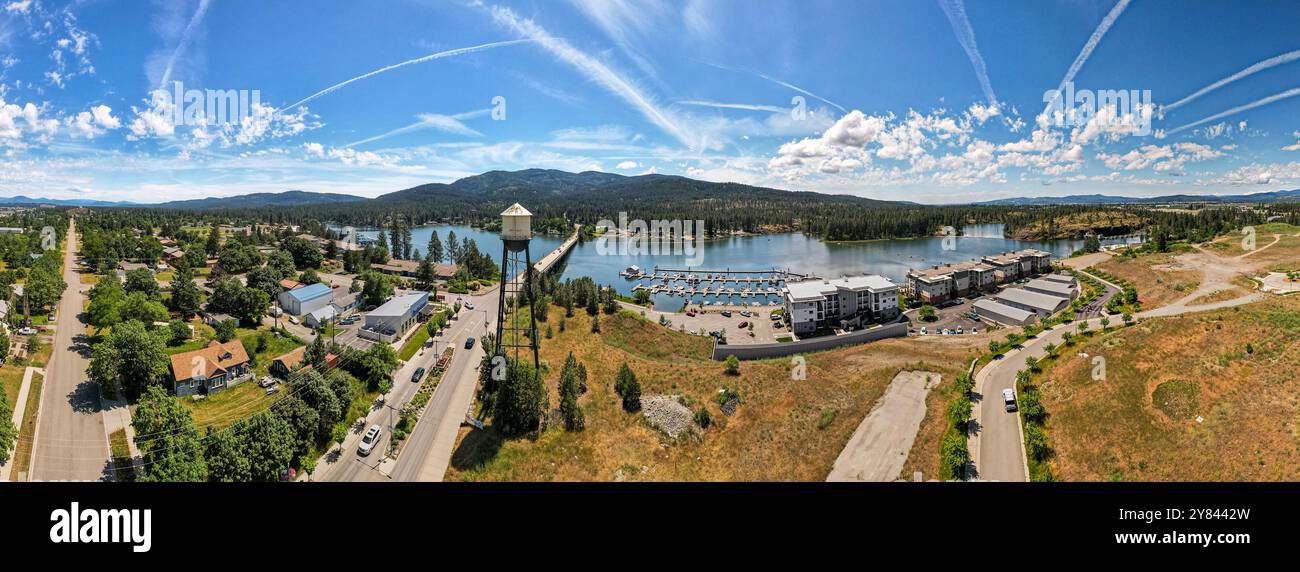 Panoramic view of Post Falls, Idaho, showcasing the scenic beauty of ...