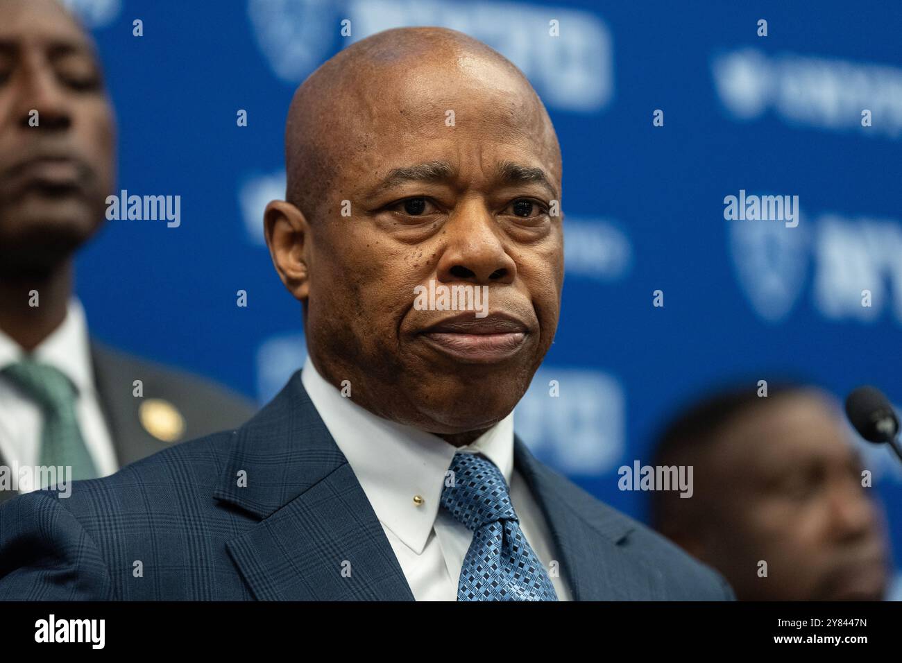 New York, NY, USA, 2 October, 2024: Mayor Eric Adams speaks at police ...