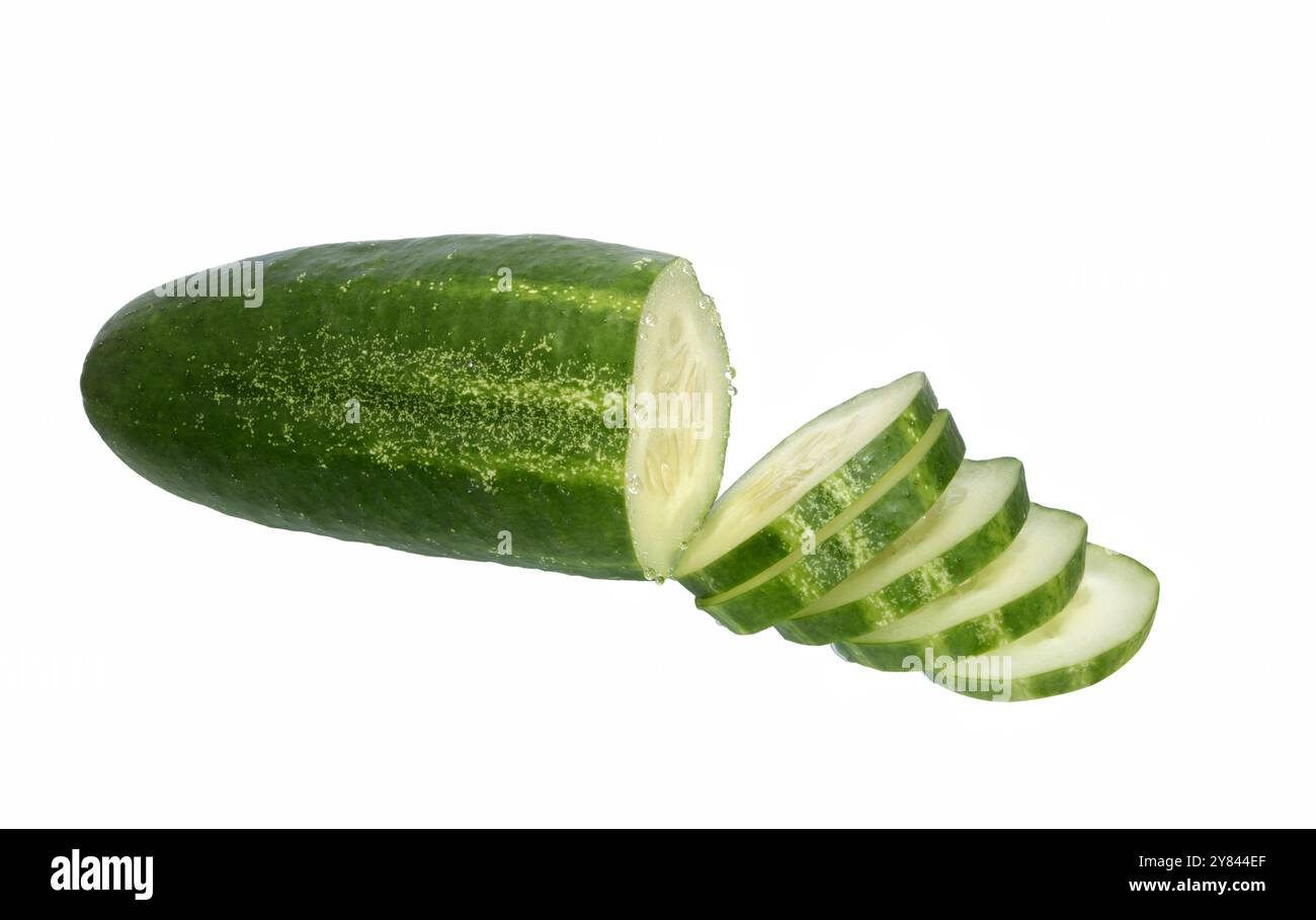 Cucumber slice isolated. With clipping path Stock Photo - Alamy