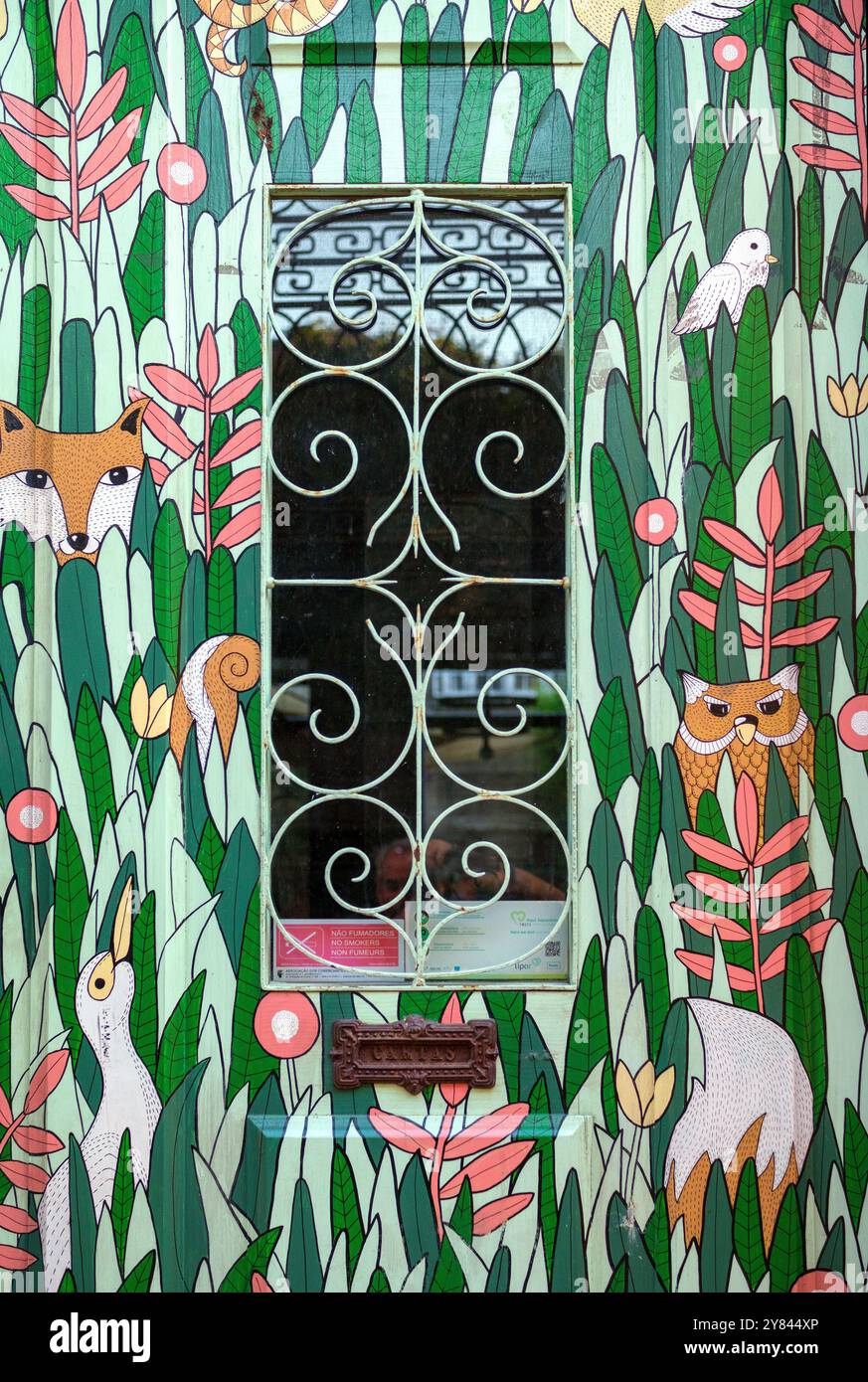 A decorative wall of animals is seen in Porto, Portugal Stock Photo - Alamy