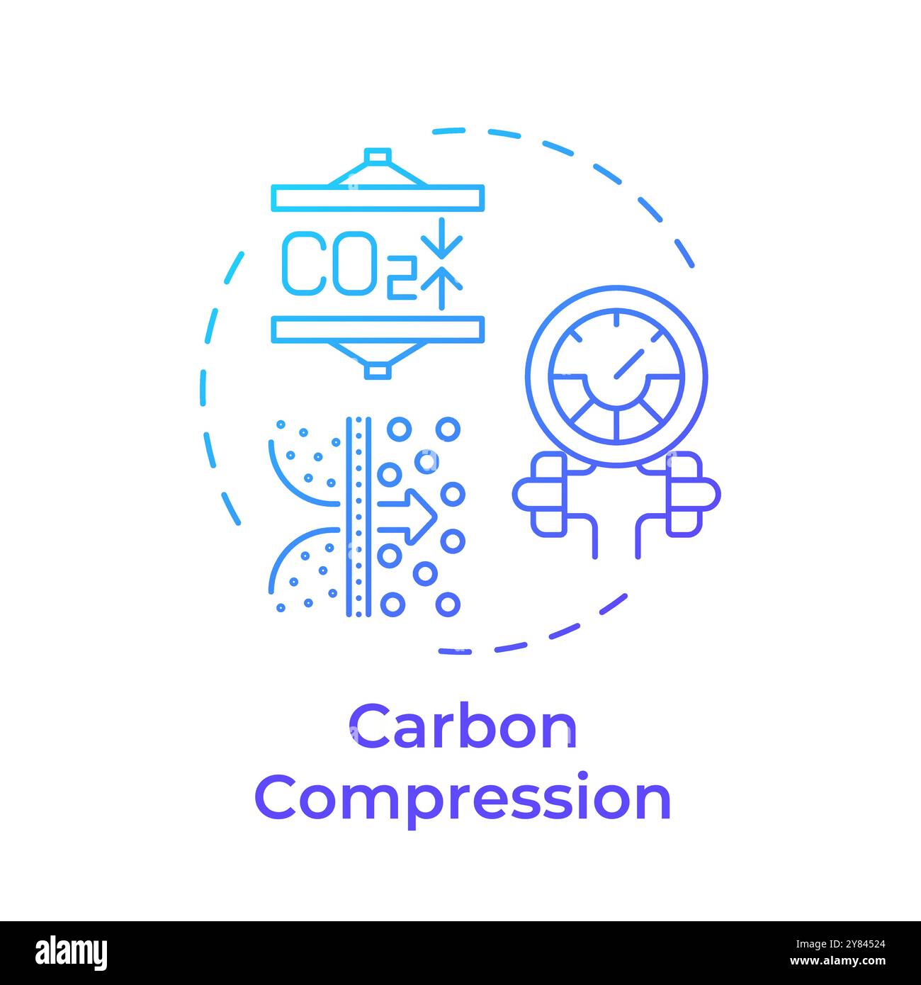 Carbon Compression Blue Gradient Concept Icon Stock Vector Image And Art Alamy