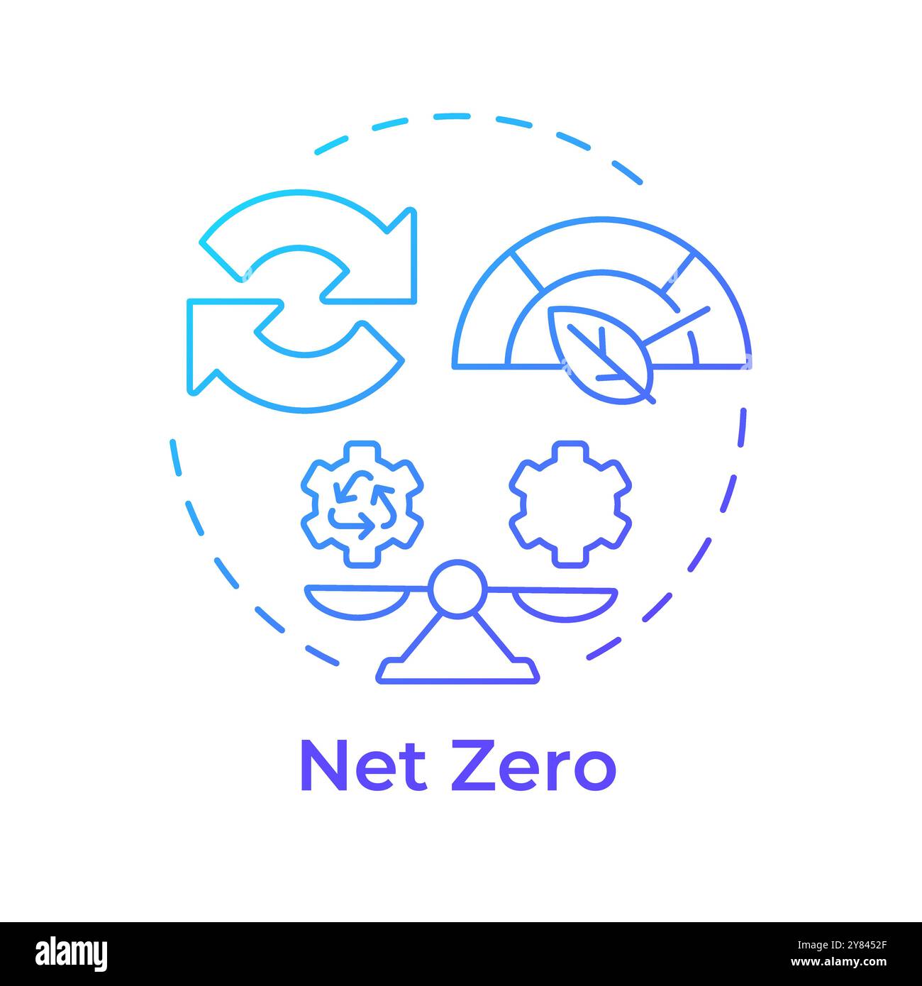 Net zero blue gradient concept icon Stock Vector Image & Art - Alamy