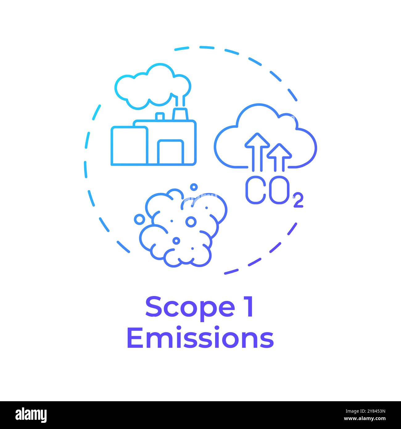 Scope 1 emissions blue gradient concept icon Stock Vector Image & Art ...