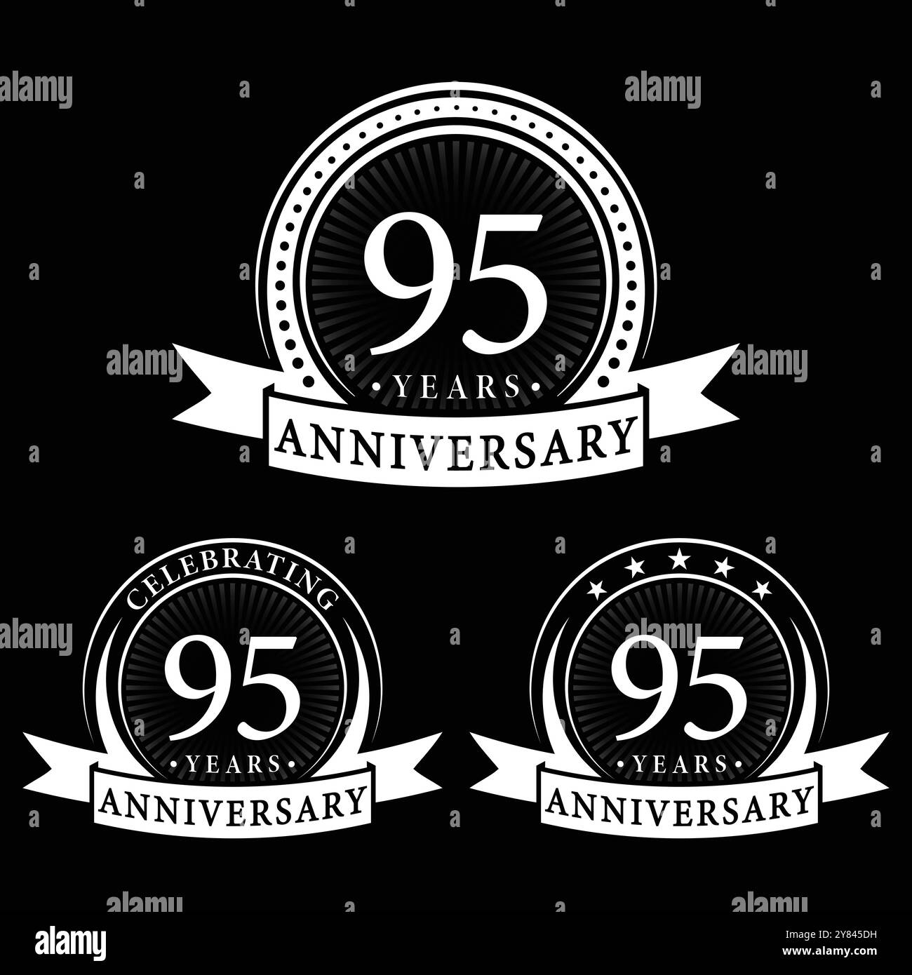 95 years anniversary logo collections. Set of 95th Anniversary logotype ...