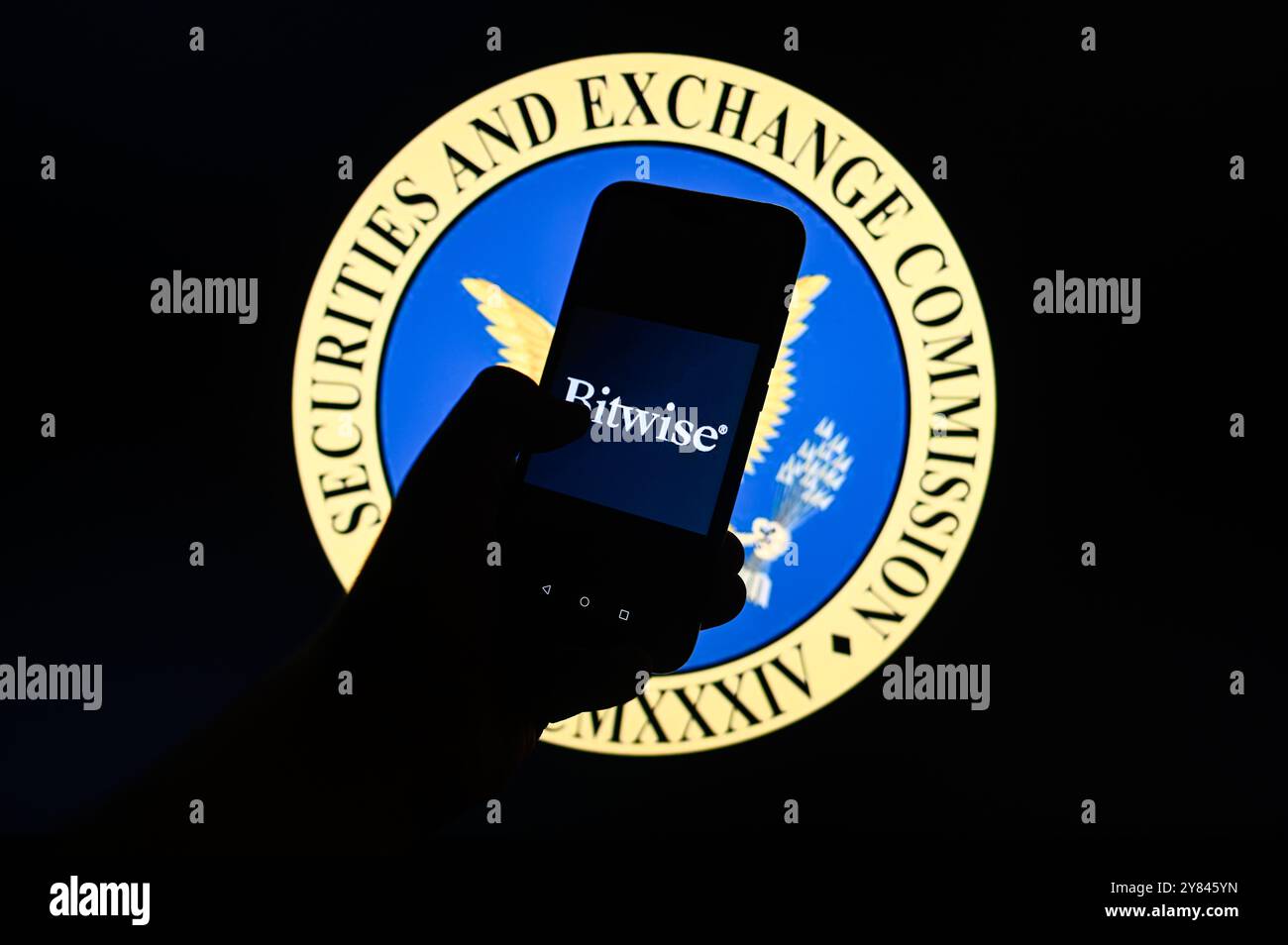 In this photo illustration, a Bitwise logo is displayed on a smartphone ...