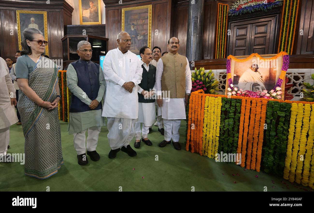 NEW DELHI, INDIA - OCTOBER 2: Lok Sabha Speaker Om Birla, Union ...