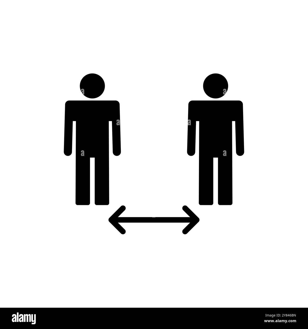 Social distance icon vector. social distancing sign and symbol. self ...